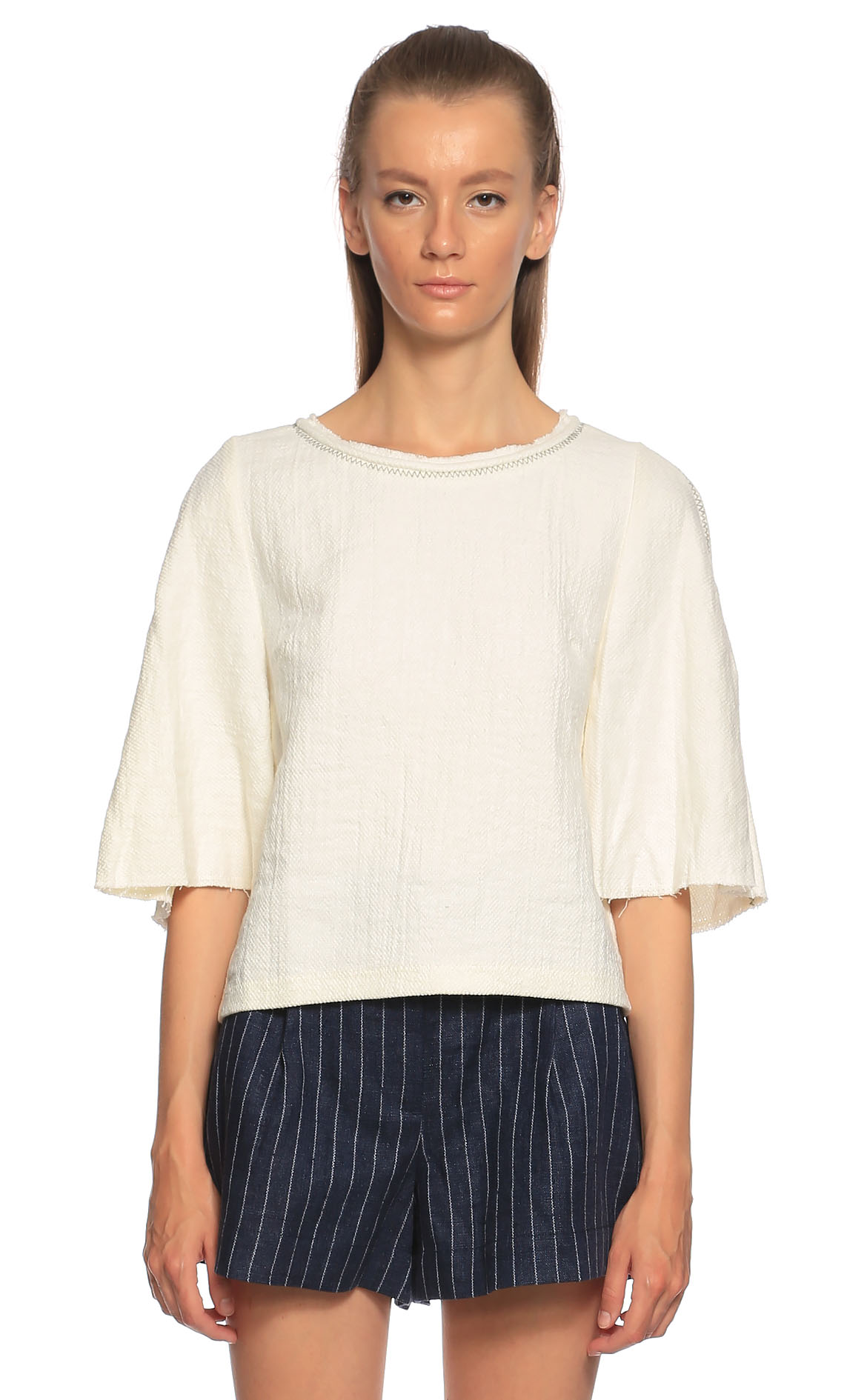 3.1 Phillip Lim-3.1 Phillip Lim Truvakar Kollu Beyaz Bluz