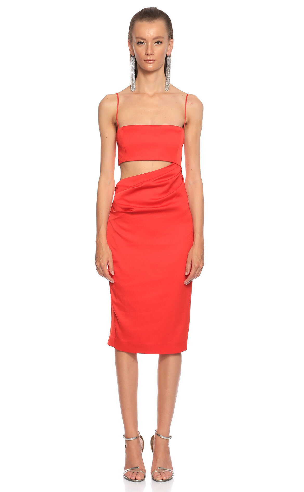 Misha-Misha Dekolteli Kırmızı Elbise