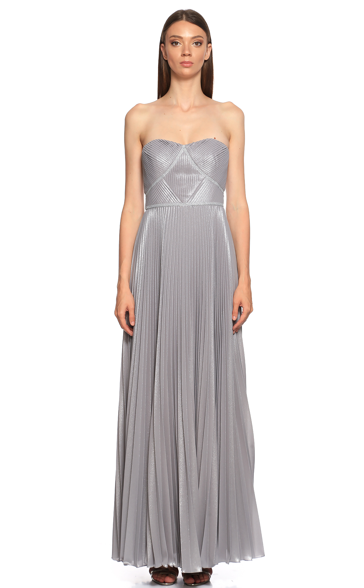 Marchesa Notte-Marchesa Notte Gri Gece Elbisesi