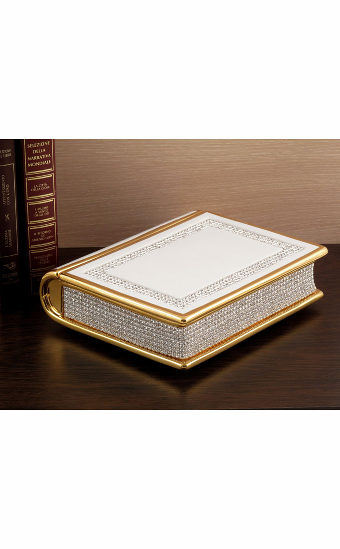 Bruno Costenaro-BC Ceramic Kitap Beyaz Gold W Swarovsky Bantlı Bruno Costenaro-BC Ceramic Kitap Beyaz Gold W Swarovsky Bantlı