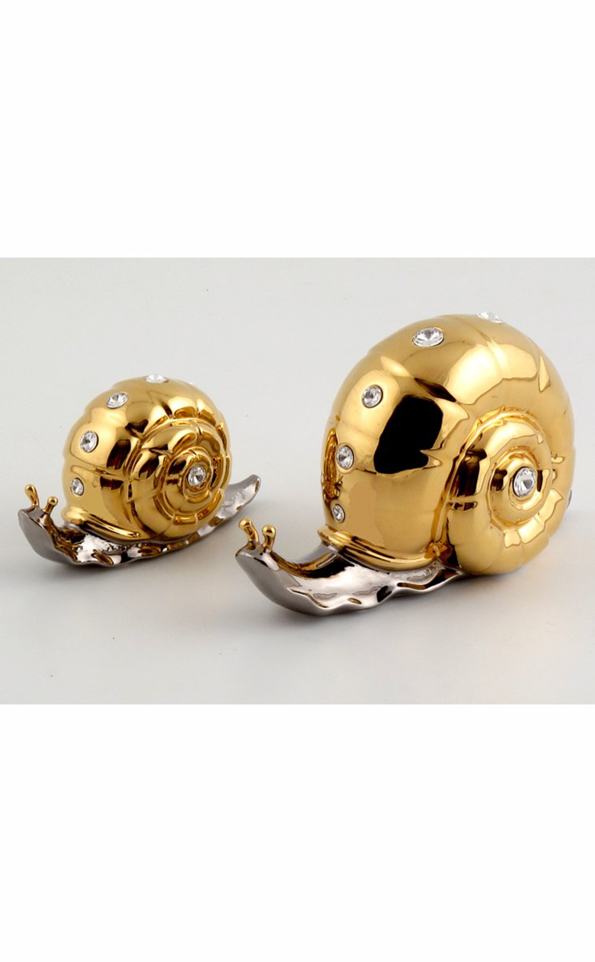Bruno Costenaro-BC Ceramic Snail Gold & Platinum W Swarovsky Büyük Bruno Costenaro-BC Ceramic Snail Gold & Platinum W Swarovsky Büyük