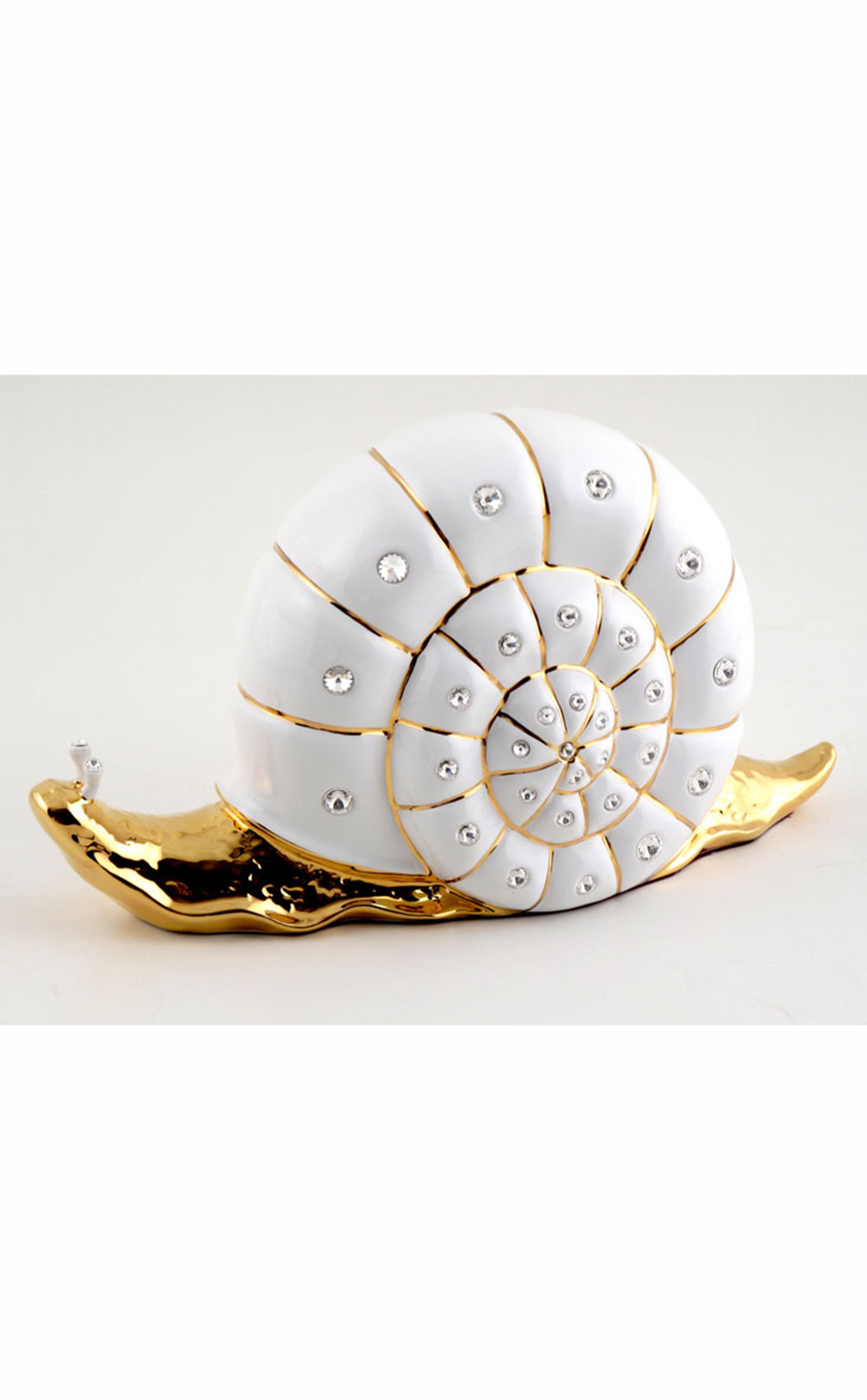 Bruno Costenaro-BC Ceramic Snail Beyaz & Gold W Swarovsky Maxı Bruno Costenaro-BC Ceramic Snail Beyaz & Gold W Swarovsky Maxı