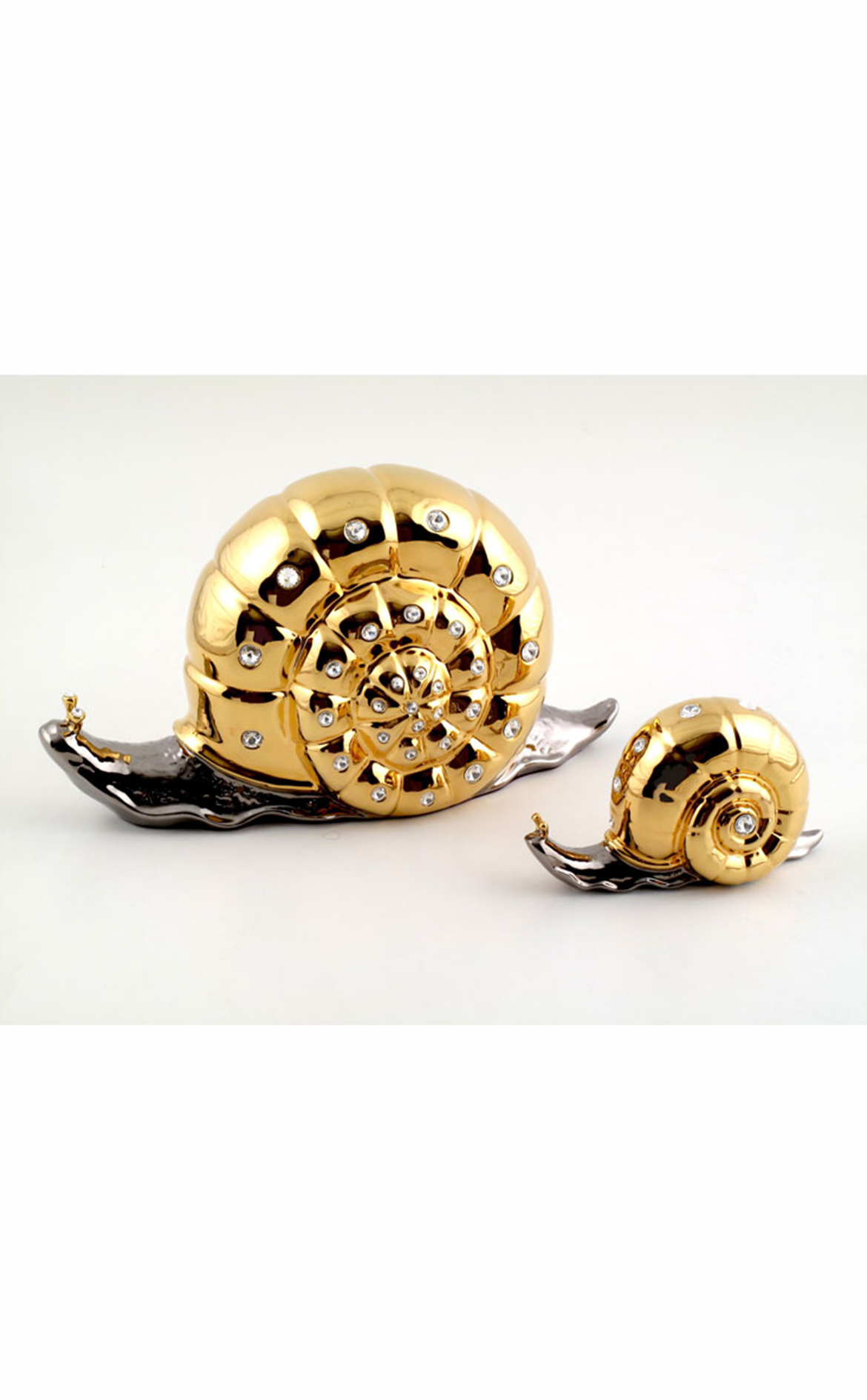 Bruno Costenaro-BC Ceramic Snail Gold & Platinum W Swarovsky Maxı Bruno Costenaro-BC Ceramic Snail Gold & Platinum W Swarovsky Maxı
