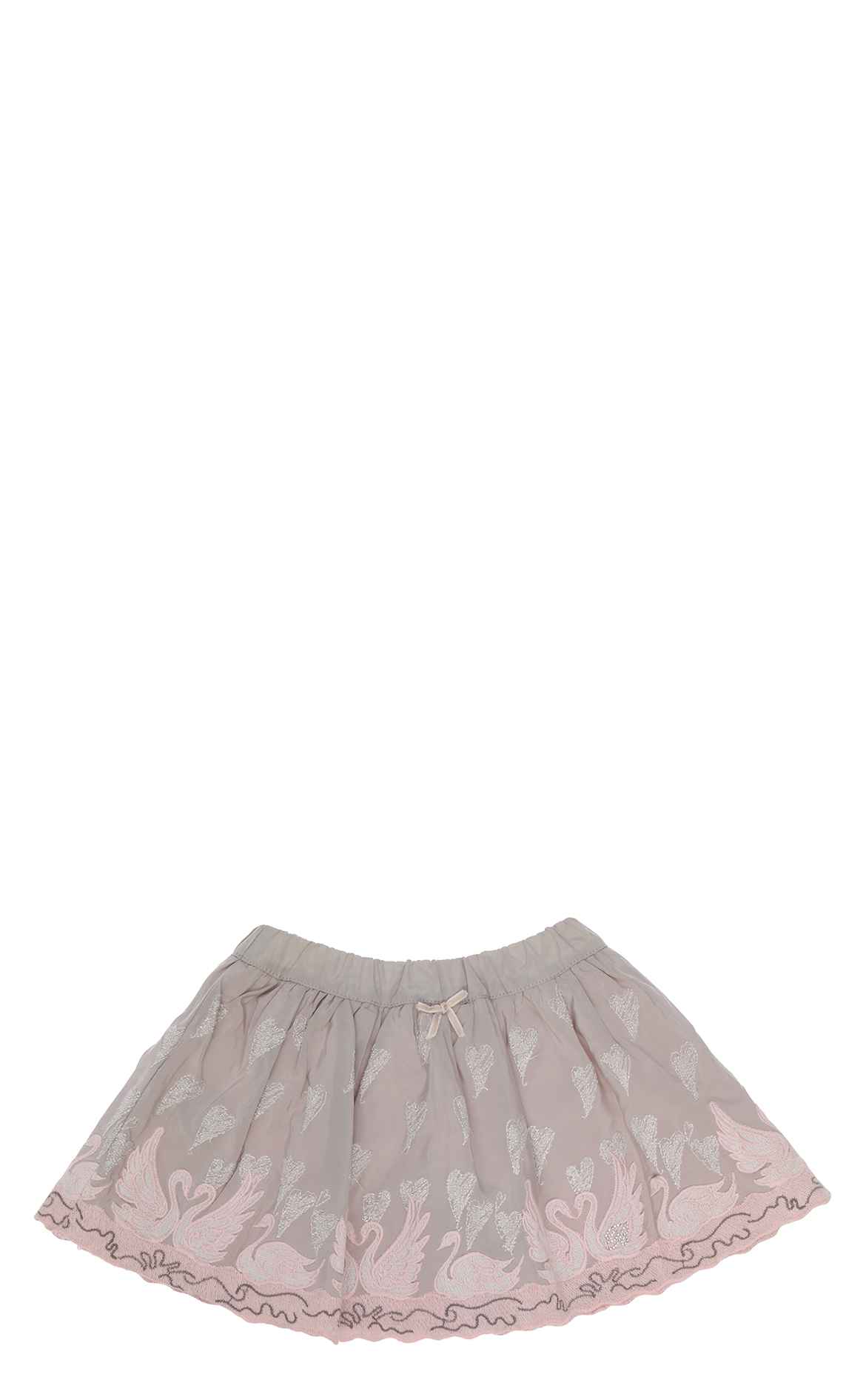 Miss Blumarine-Miss Blumarine Kız Bebek İşleme Detaylı Gri Etek