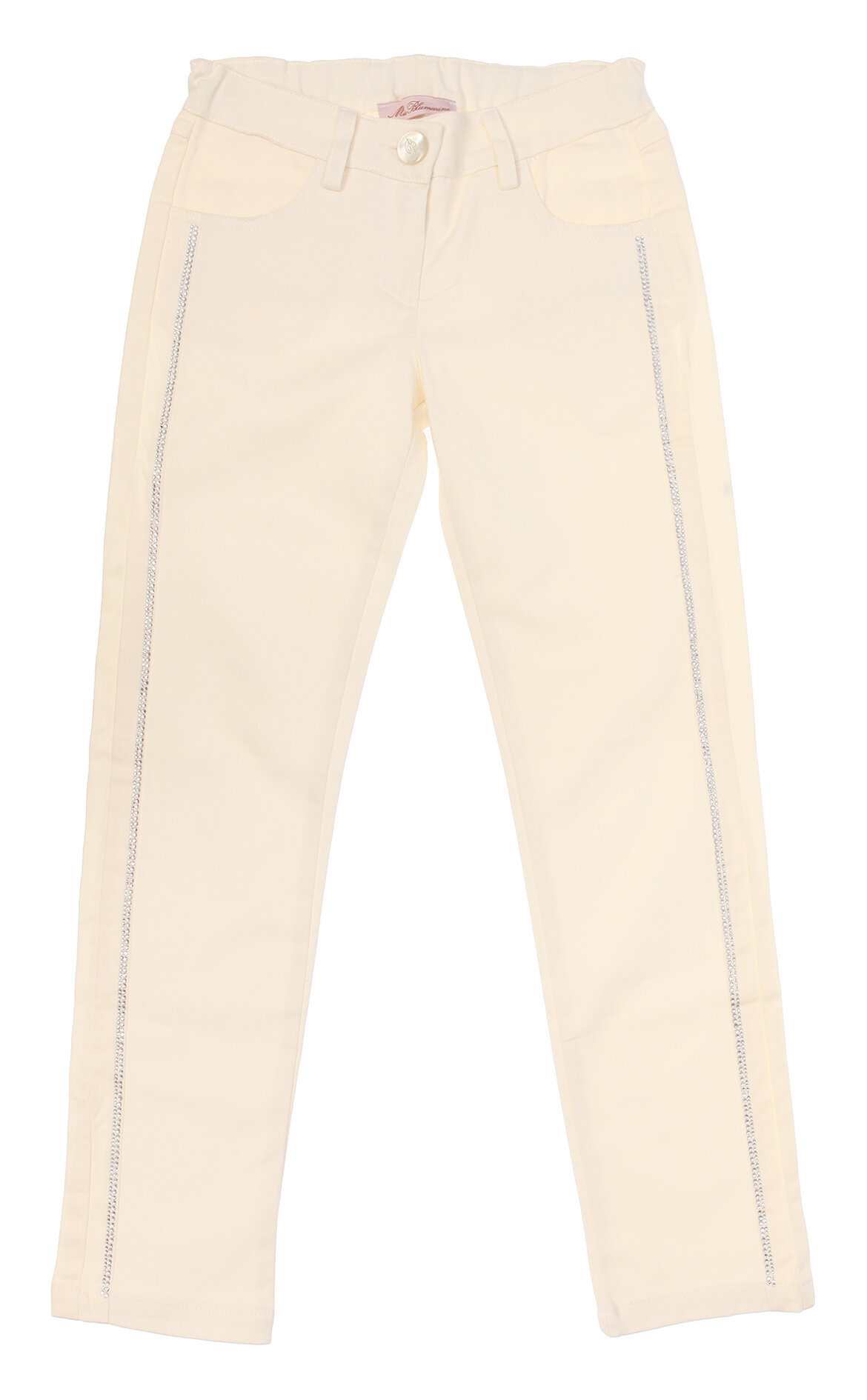 Miss Blumarine-Miss Blumarine Boncuklu Ekru Pantolon