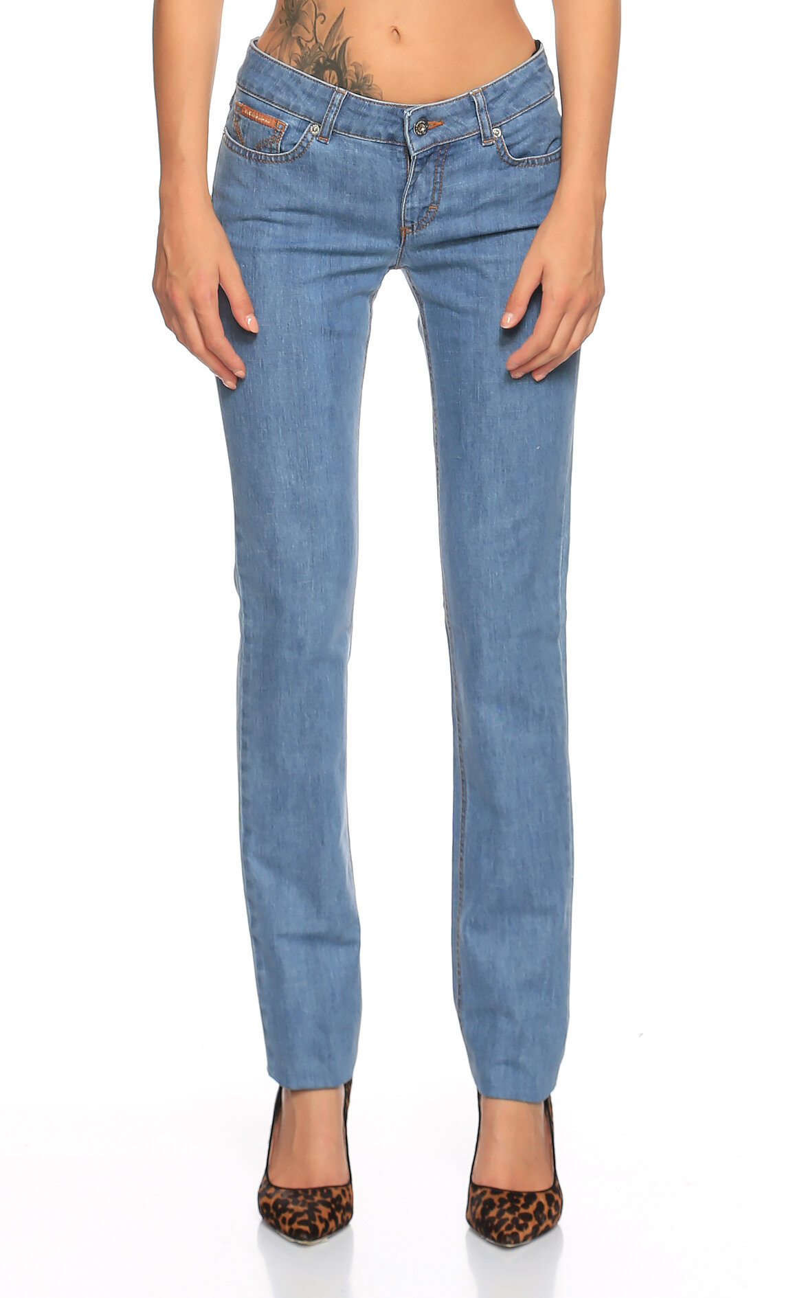 D&G-D&G Düşük Belli Mavi Jean Pantolon