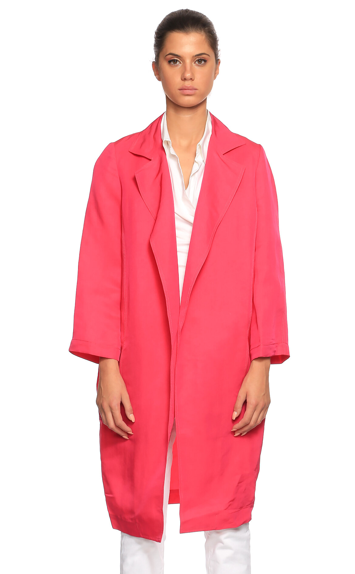 Donna Karan-Donna Karan Pembe Manto