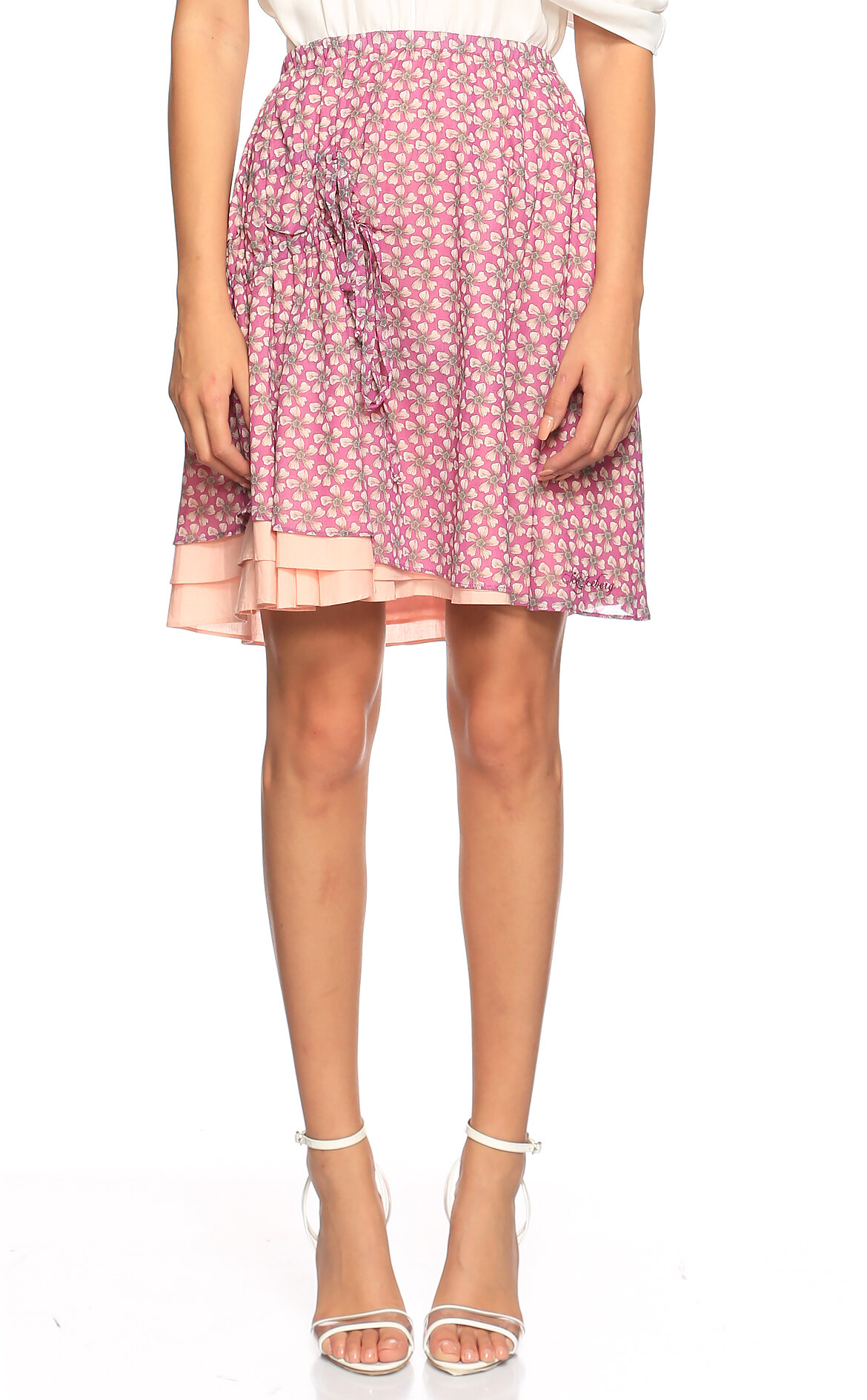 Iceberg-Iceberg Çiçek Desenli Pembe Etek