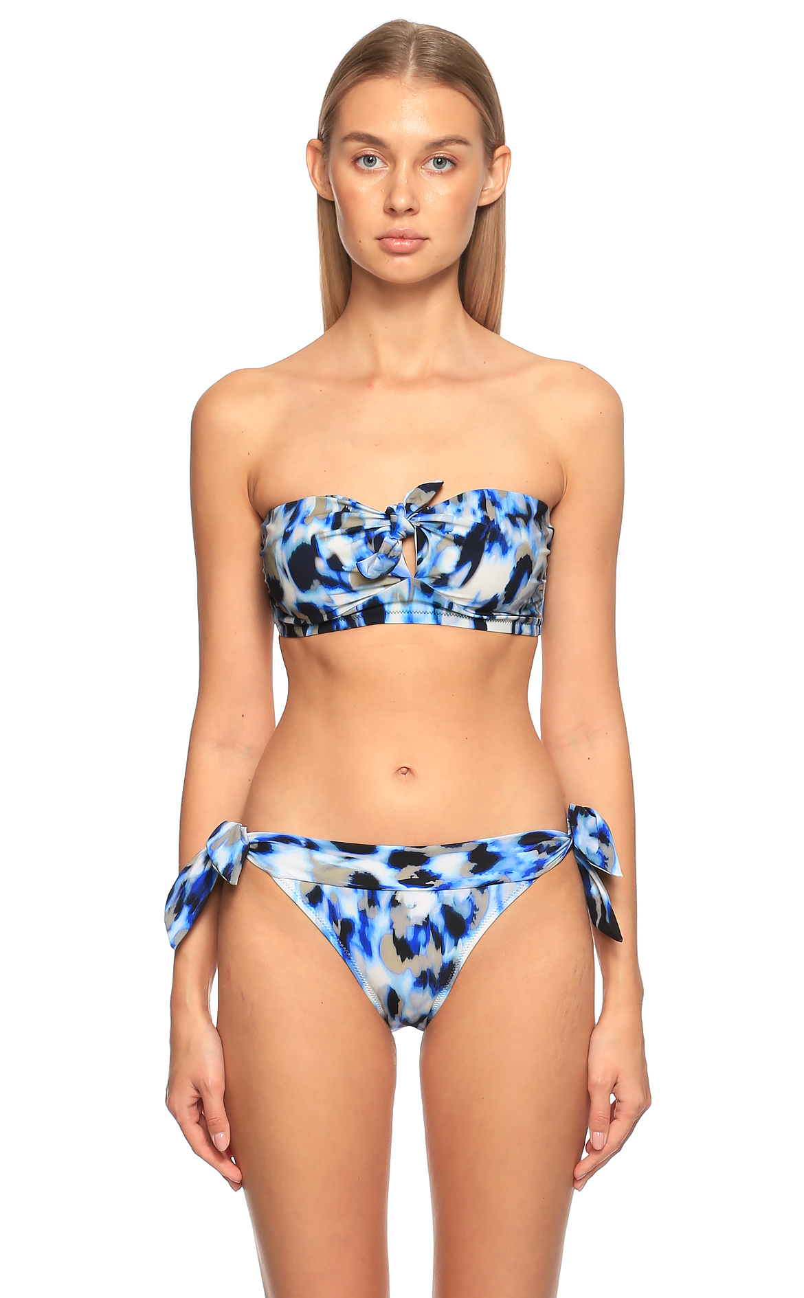 Pain De Sucre-Pain De Sucre Desenli Mavi Bikini Üstü