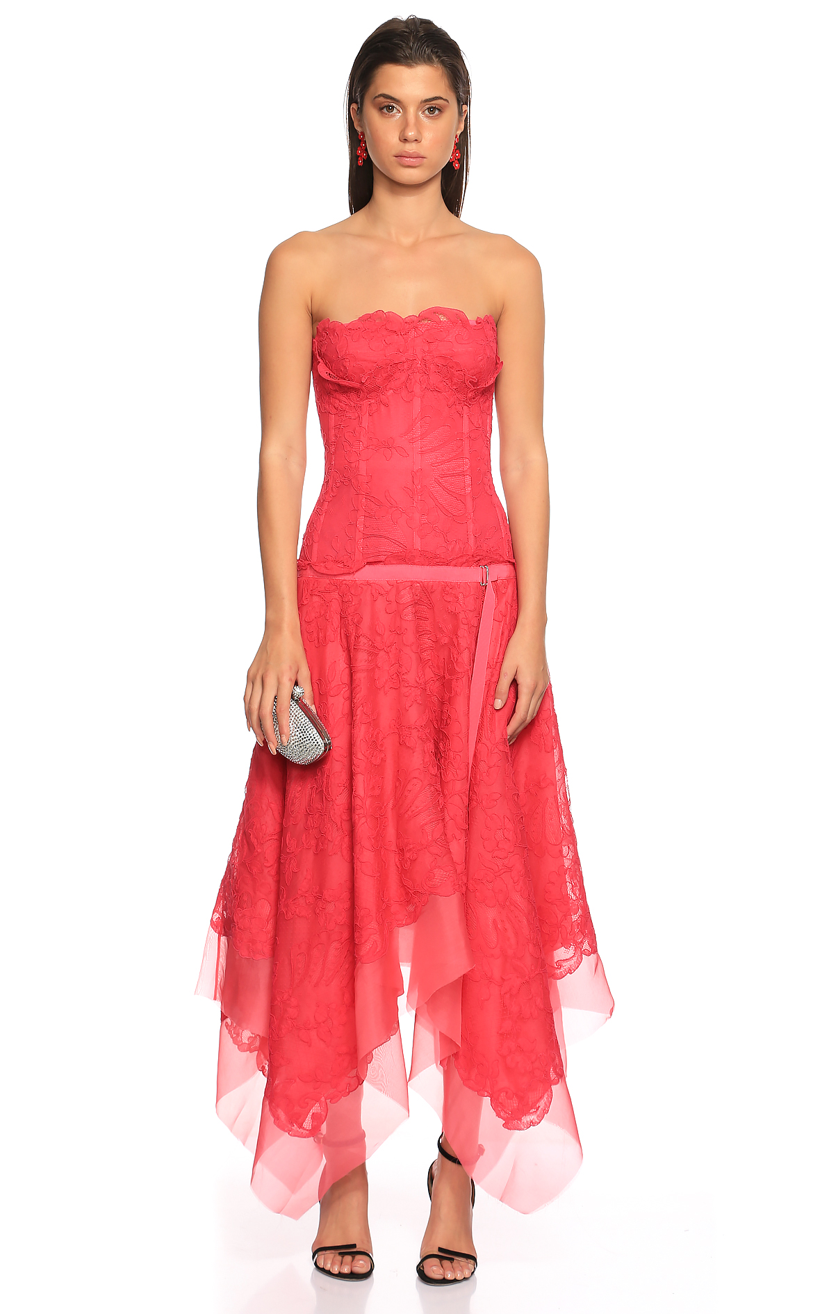 Alexander McQueen-Alexander McQueen Pembe Gece Elbisesi