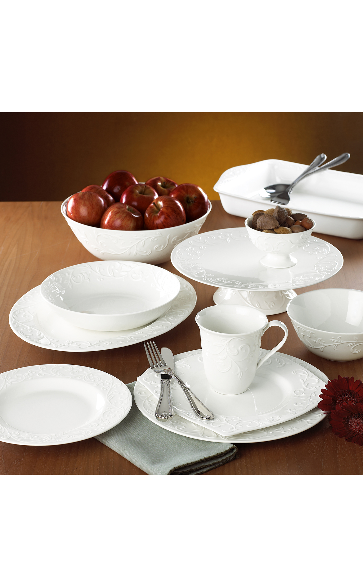 Lenox-Lenox Opal Innocence Carved Oval Servis