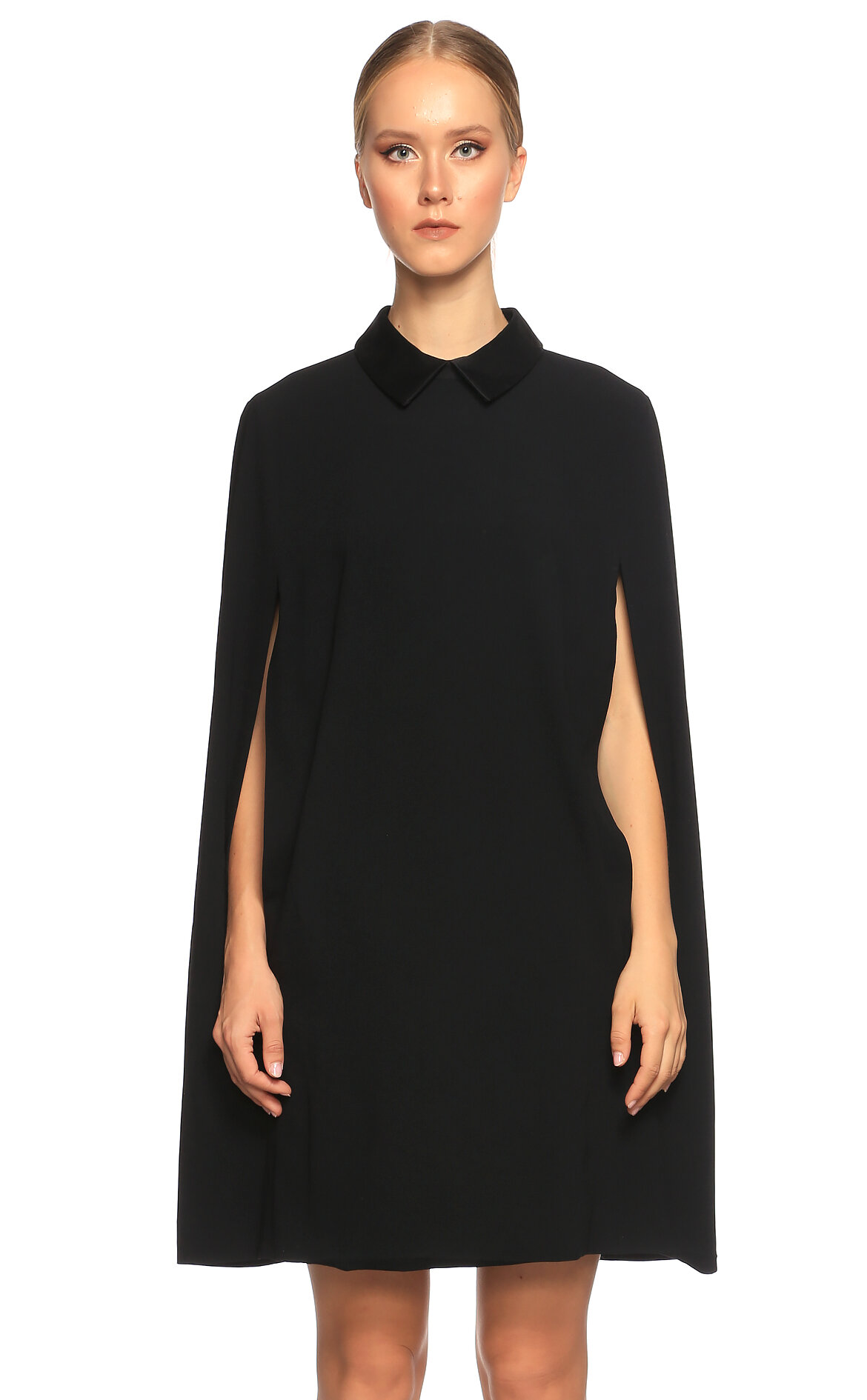 DKNY-DKNY Yarasa Kesim Siyah Pelerin