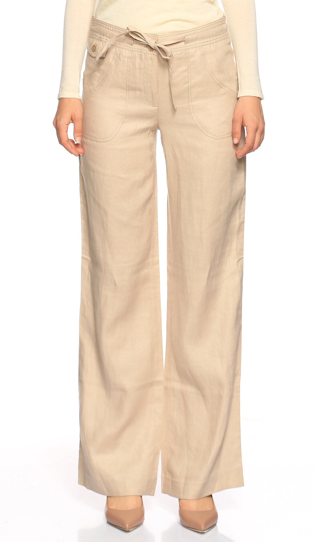 Gerard Darel-Gerard Darel Bej Rengi Cep Detaylı Bol Kesim Pantolon