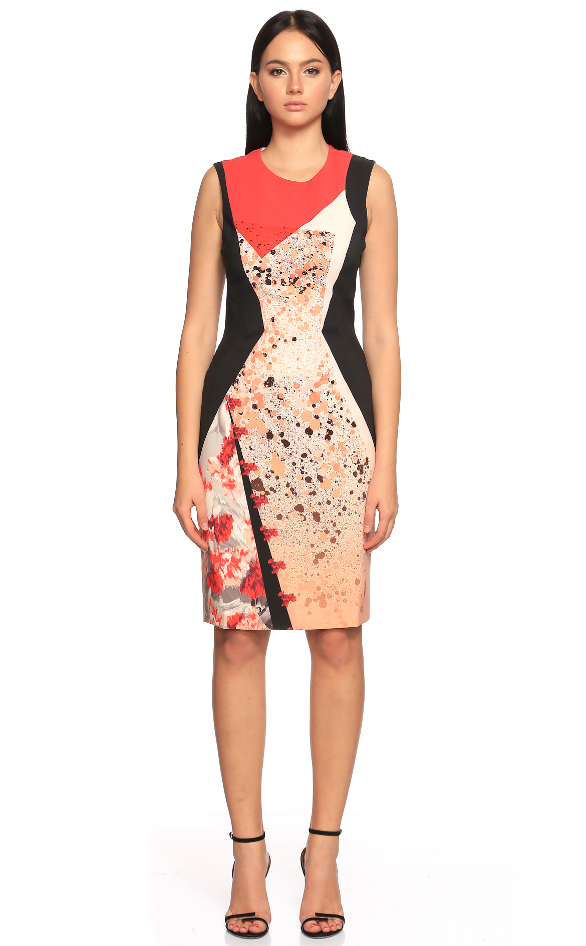 Prabal Gurung-Prabal Gurung Karma Desen Renkli Kalem Elbise