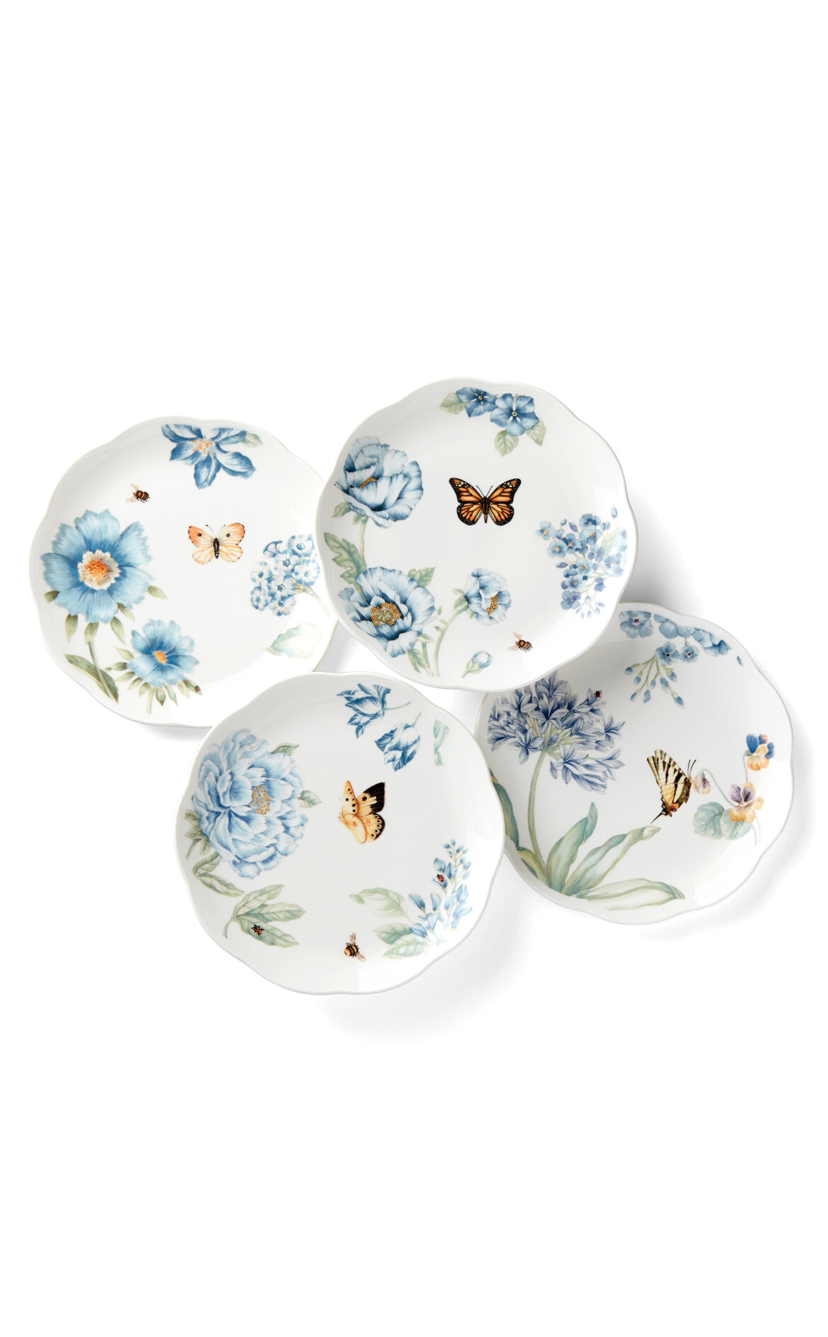 Lenox-Lenox Blue Butterfly Düz Tabak 20 cm, 4'lü Set