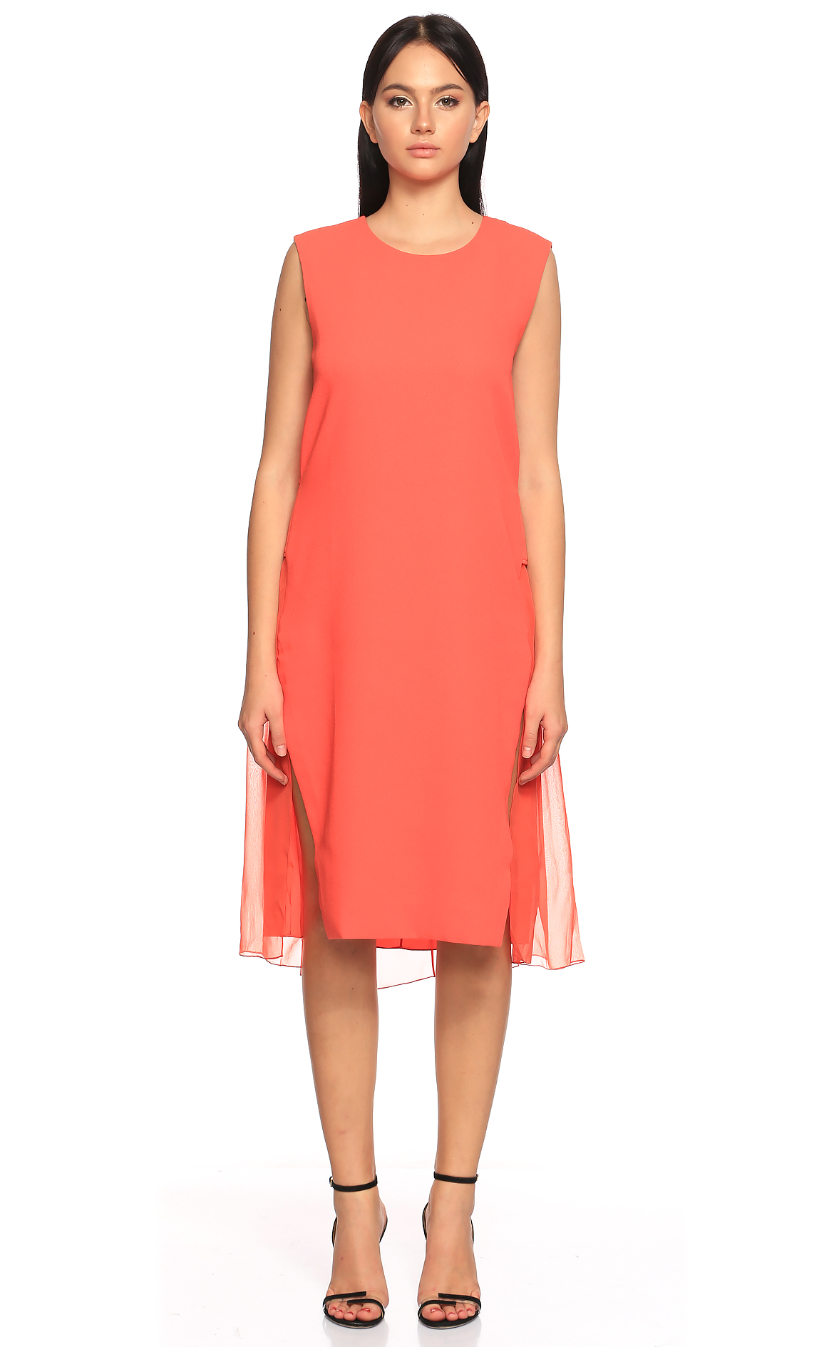 Prabal Gurung-Prabal Gurung Yırtmaç Detaylı Turuncu Elbise