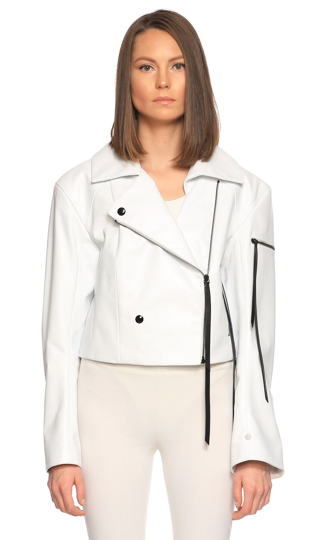 Olivier Theyskens-Olivier Theyskens Beyaz Deri Ceket