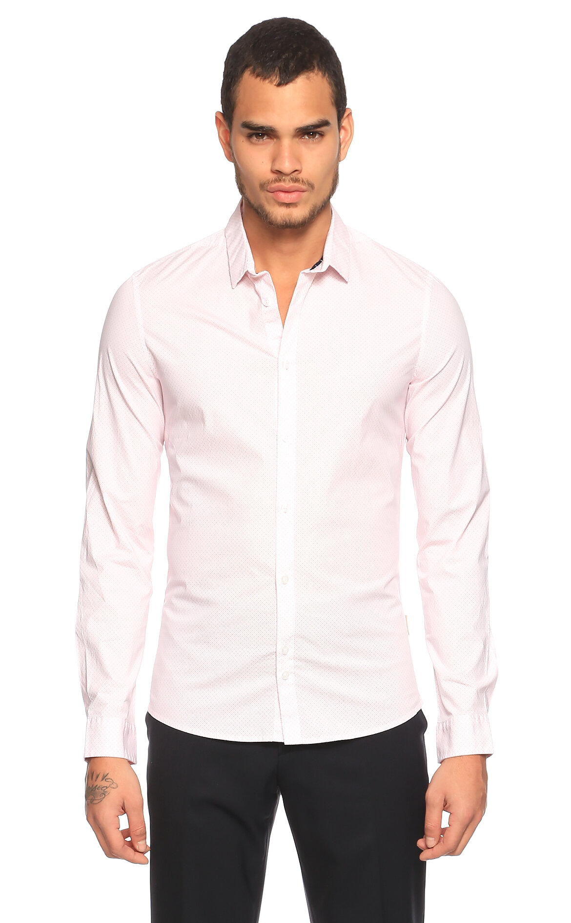 Guess-Guess Desenli Pembe Gömlek