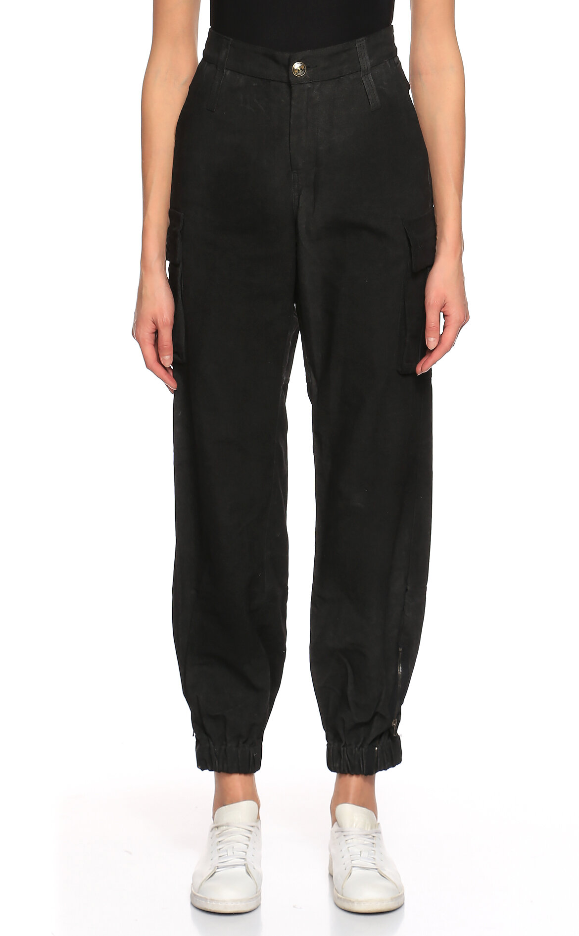 Ltd Jeans-Ltd Jeans Paçası Lastikli Siyah Pantolon