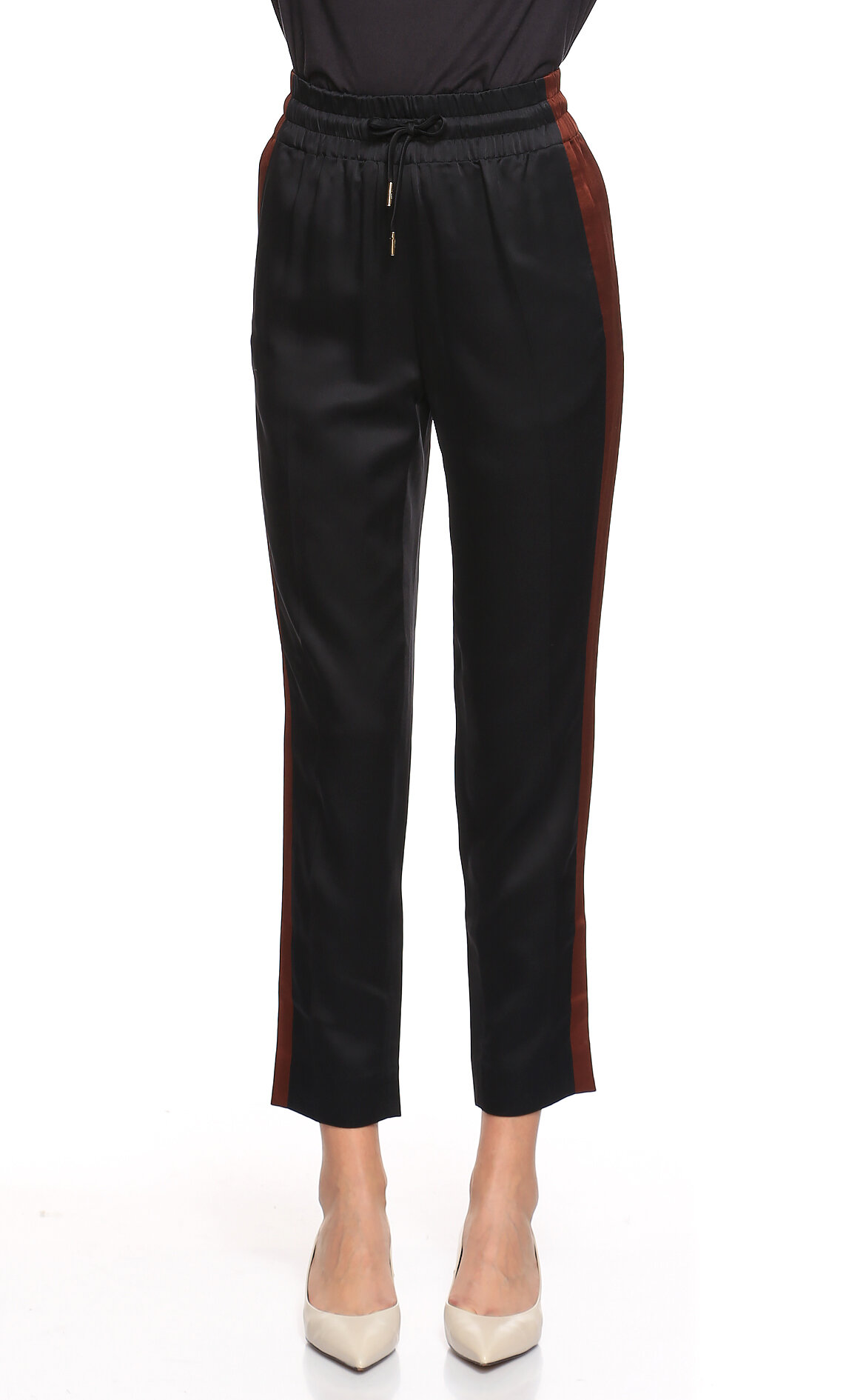 Jason Wu-Jason Wu Beli Lastikli Siyah Bordo Pantolon