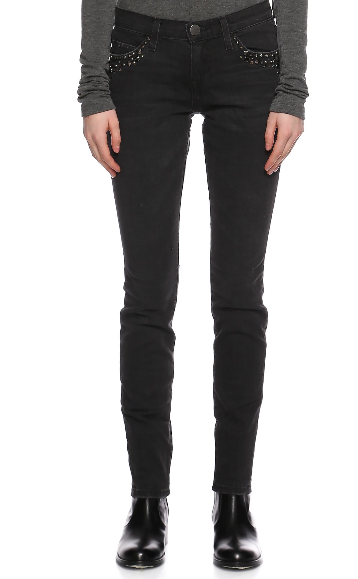 Current Elliot-Current Elliot İşleme Detaylı Siyah Jean Pantolon