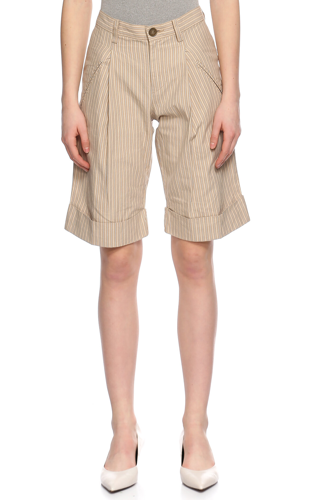 Ltd Jeans-Ltd Jeans Krem Rengi Şort