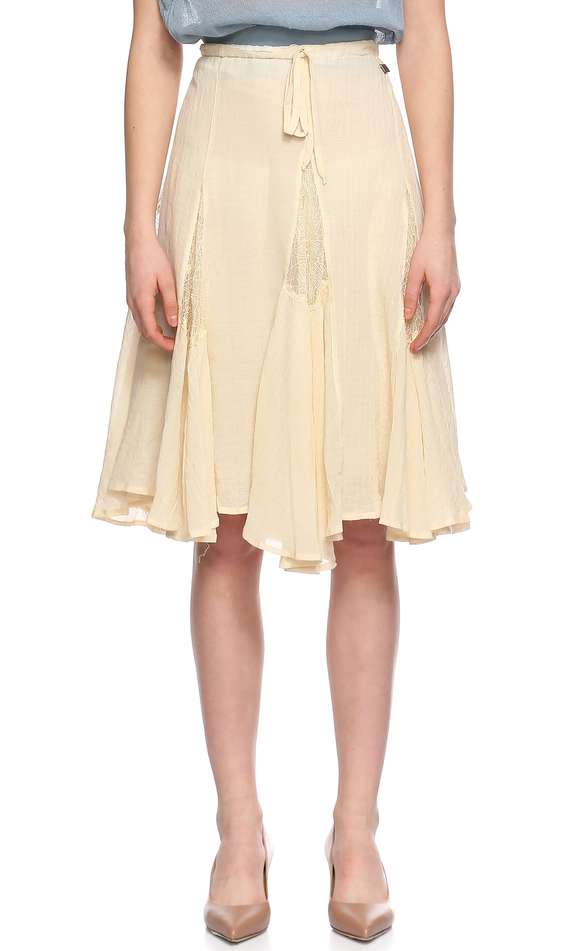 Ltd Jeans-Ltd Jeans Krem Rengi Etek