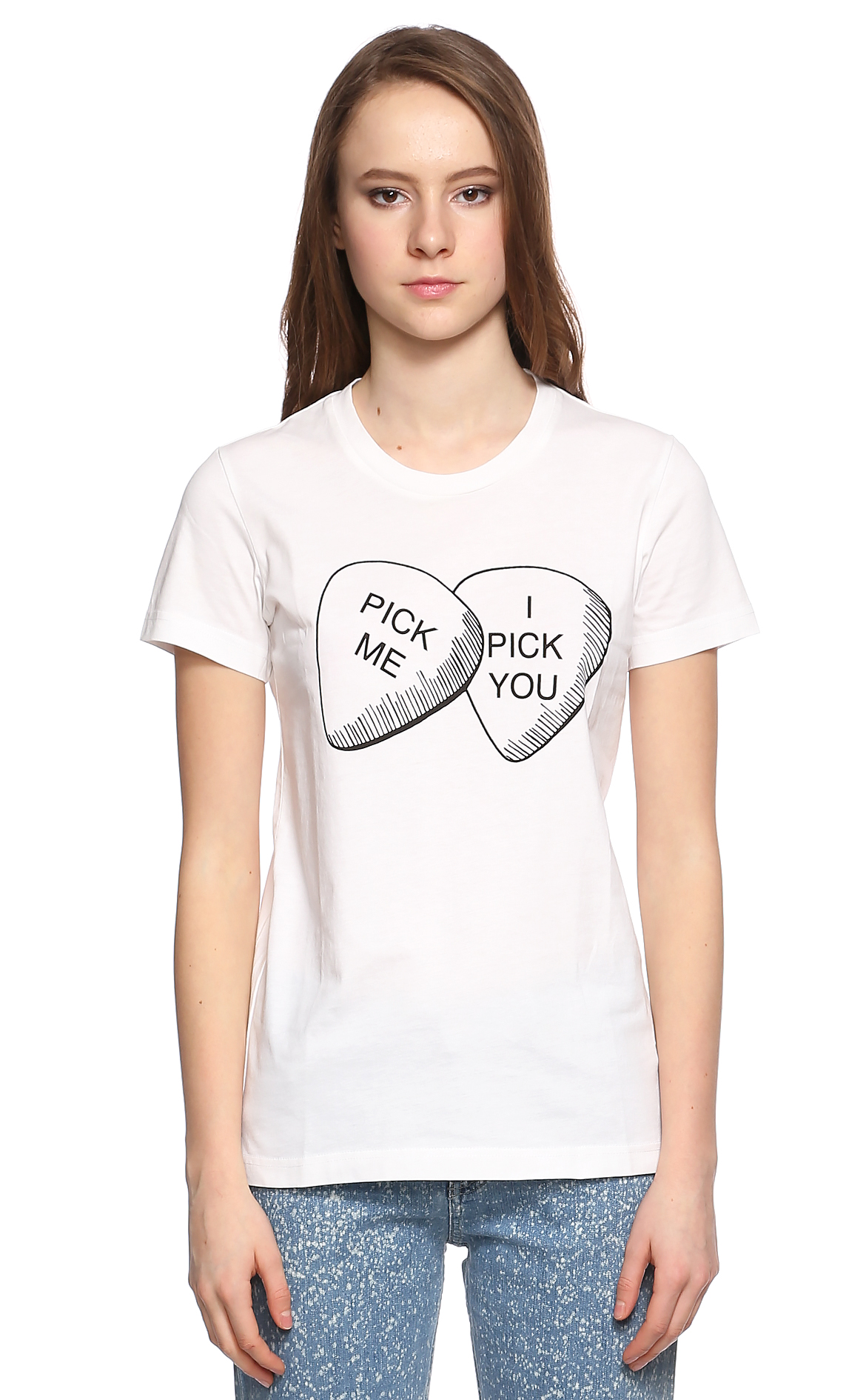 Markus Lupfer-Markus Lupfer Baskı Desen Beyaz T-Shirt