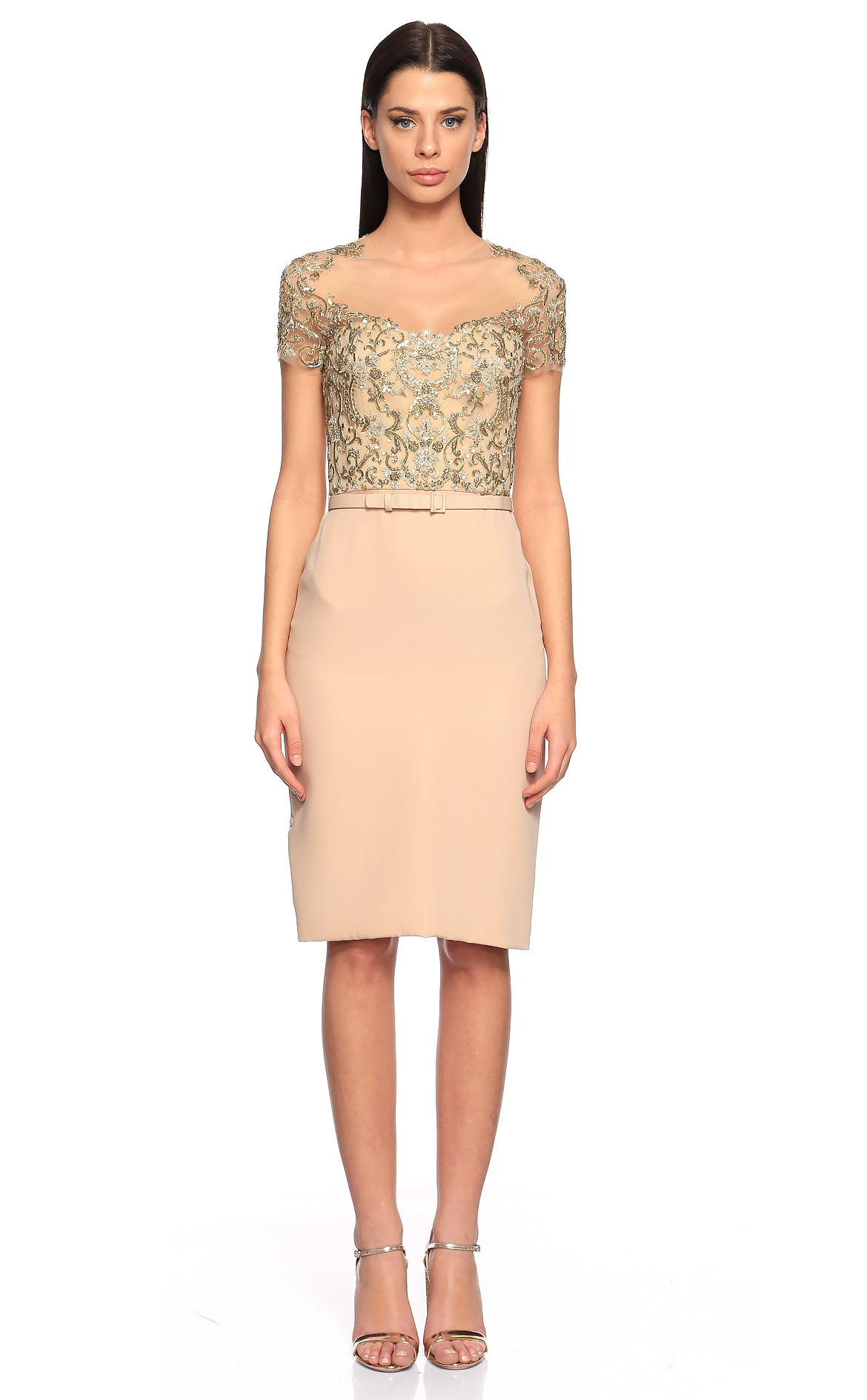 Reem Acra-Reem Acra Pudra Rengi Elbise