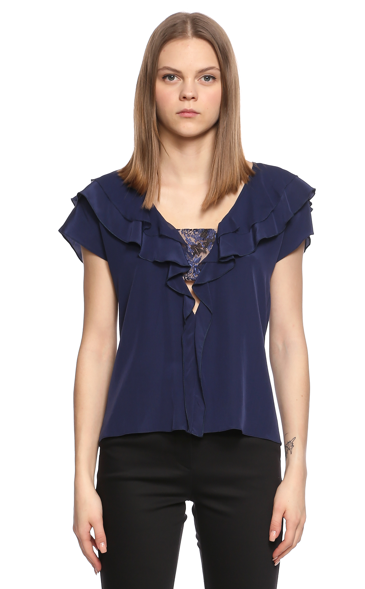 Prabal Gurung-Prabal Gurung Lacivert Bluz