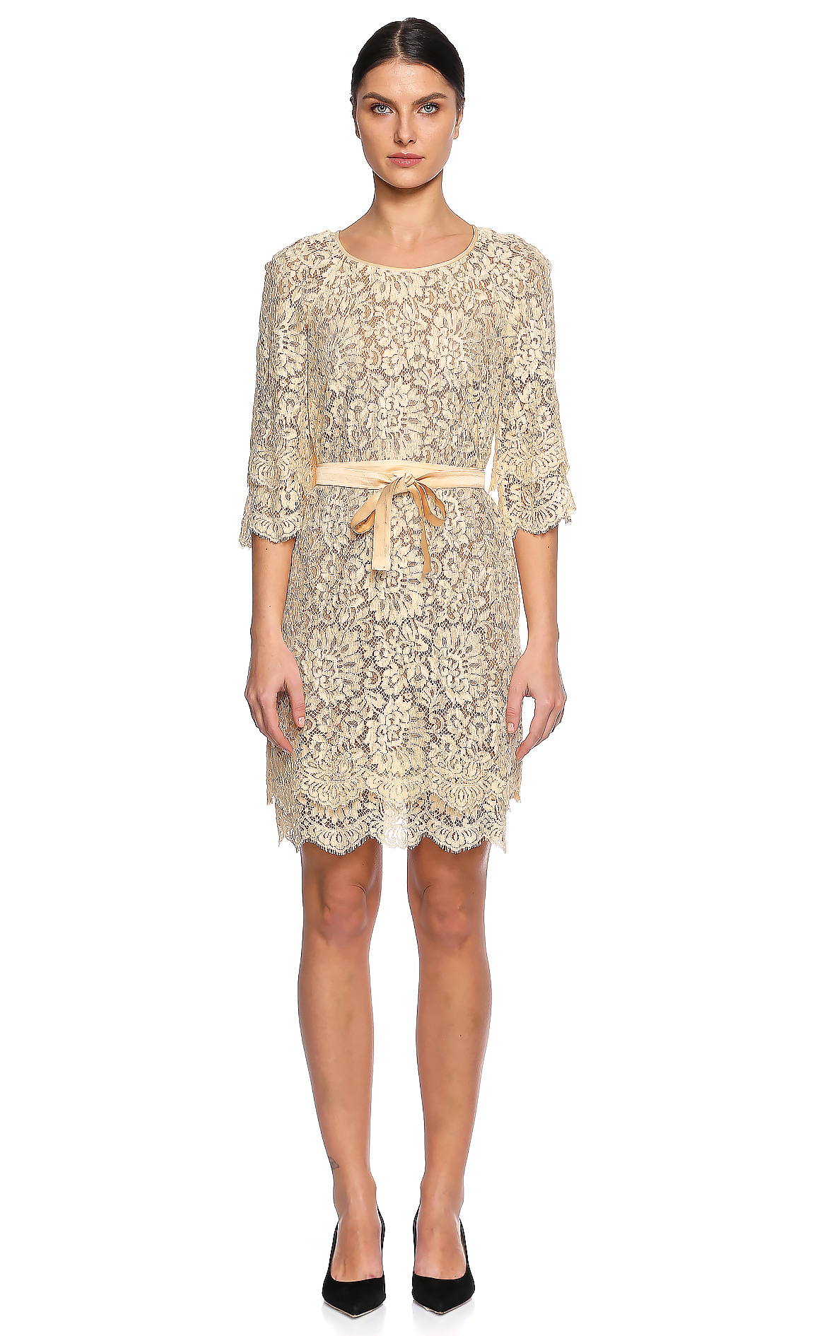 Michael Kors Collection-Michael Kors Collection Krem Rengi Elbise