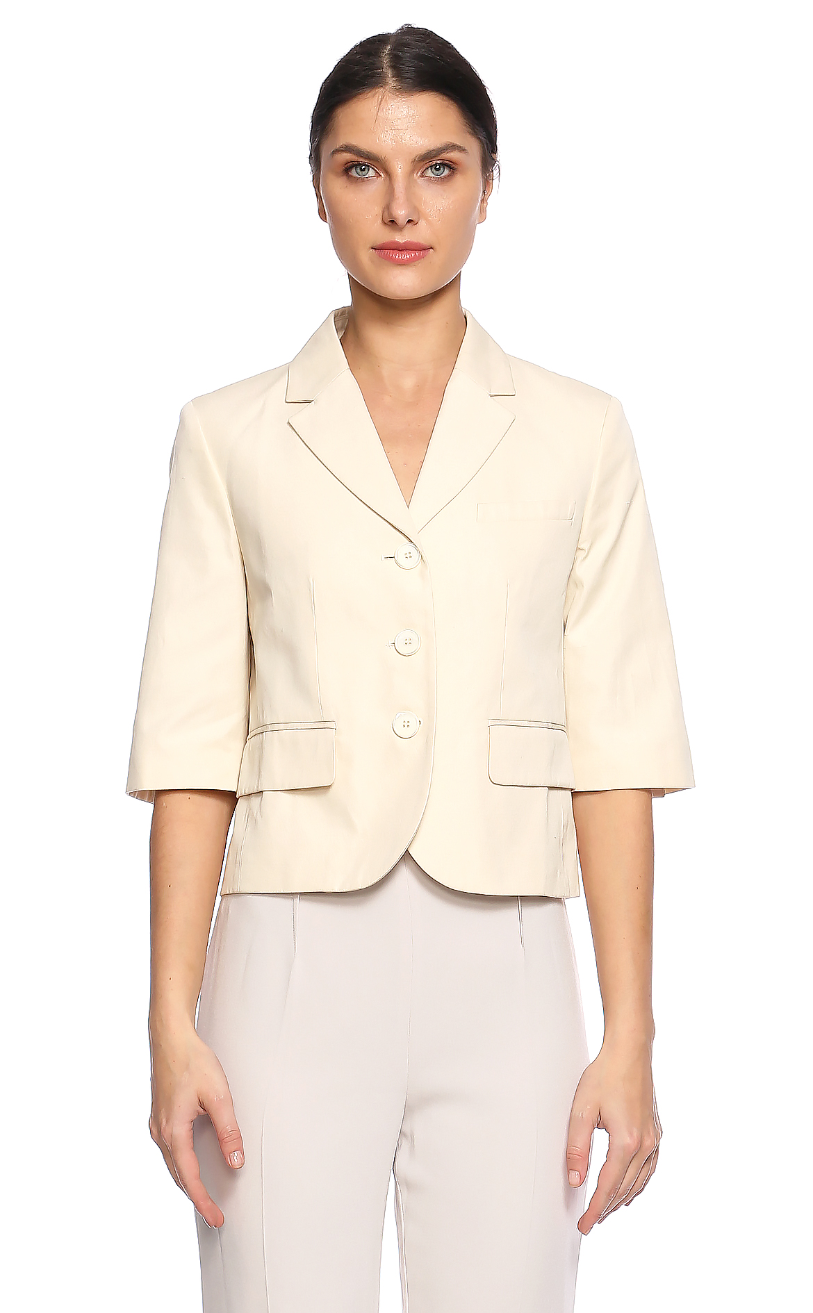 Michael Kors Collection-Michael Kors Collection Krem Rengi Ceket