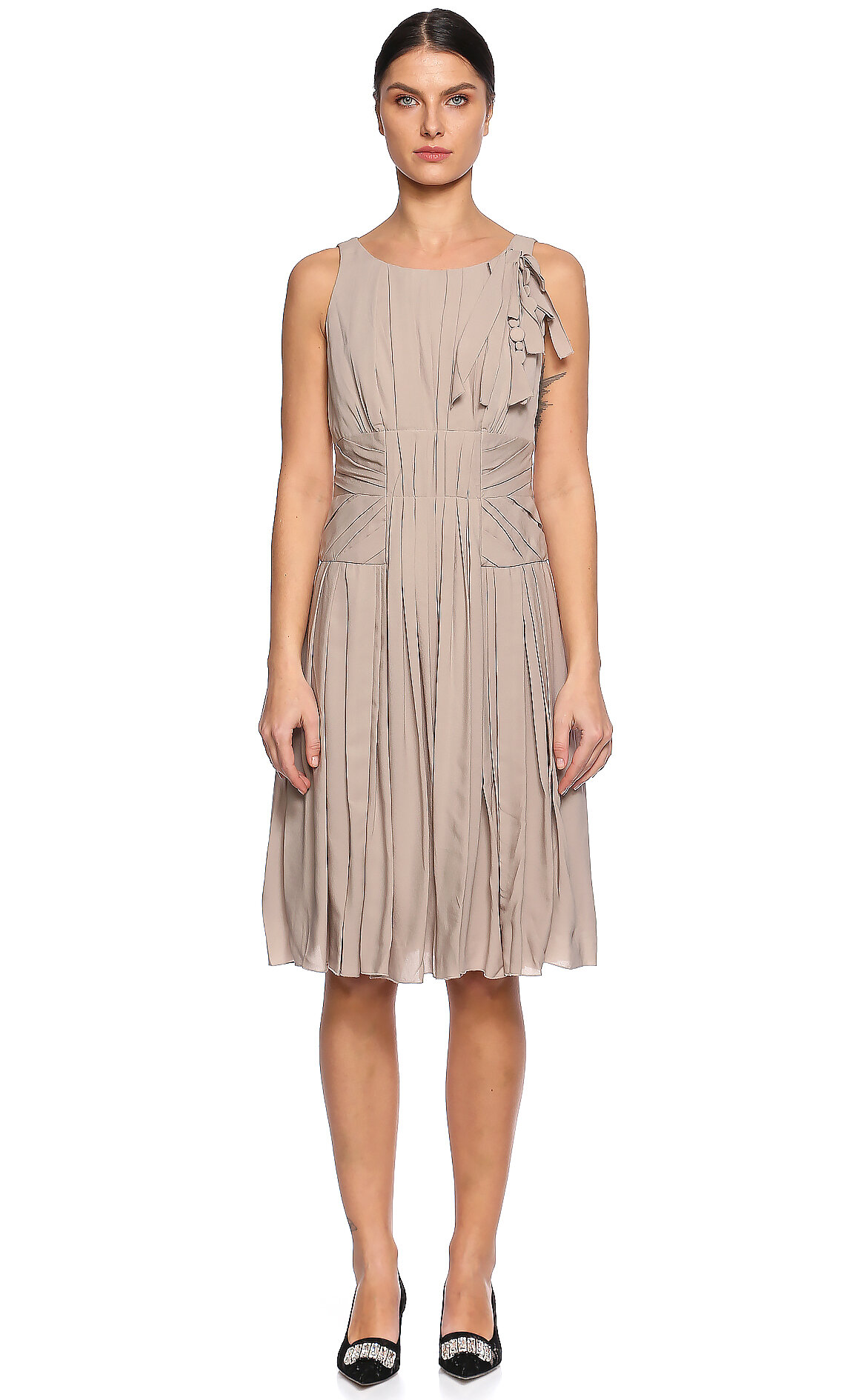 Paule Ka-Paule Ka Kolsuz Bej Elbise