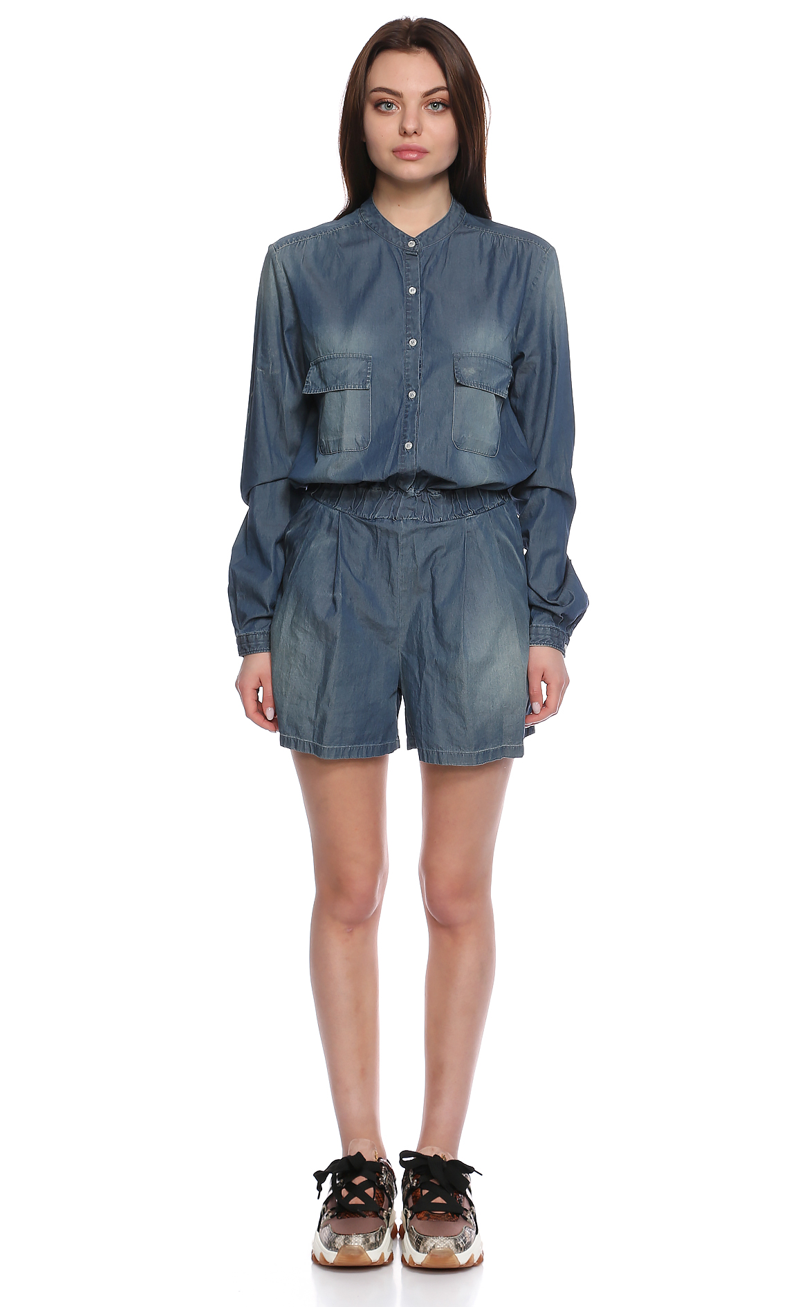 MSGM-MSGM Kısa Mavi Jean Tulum