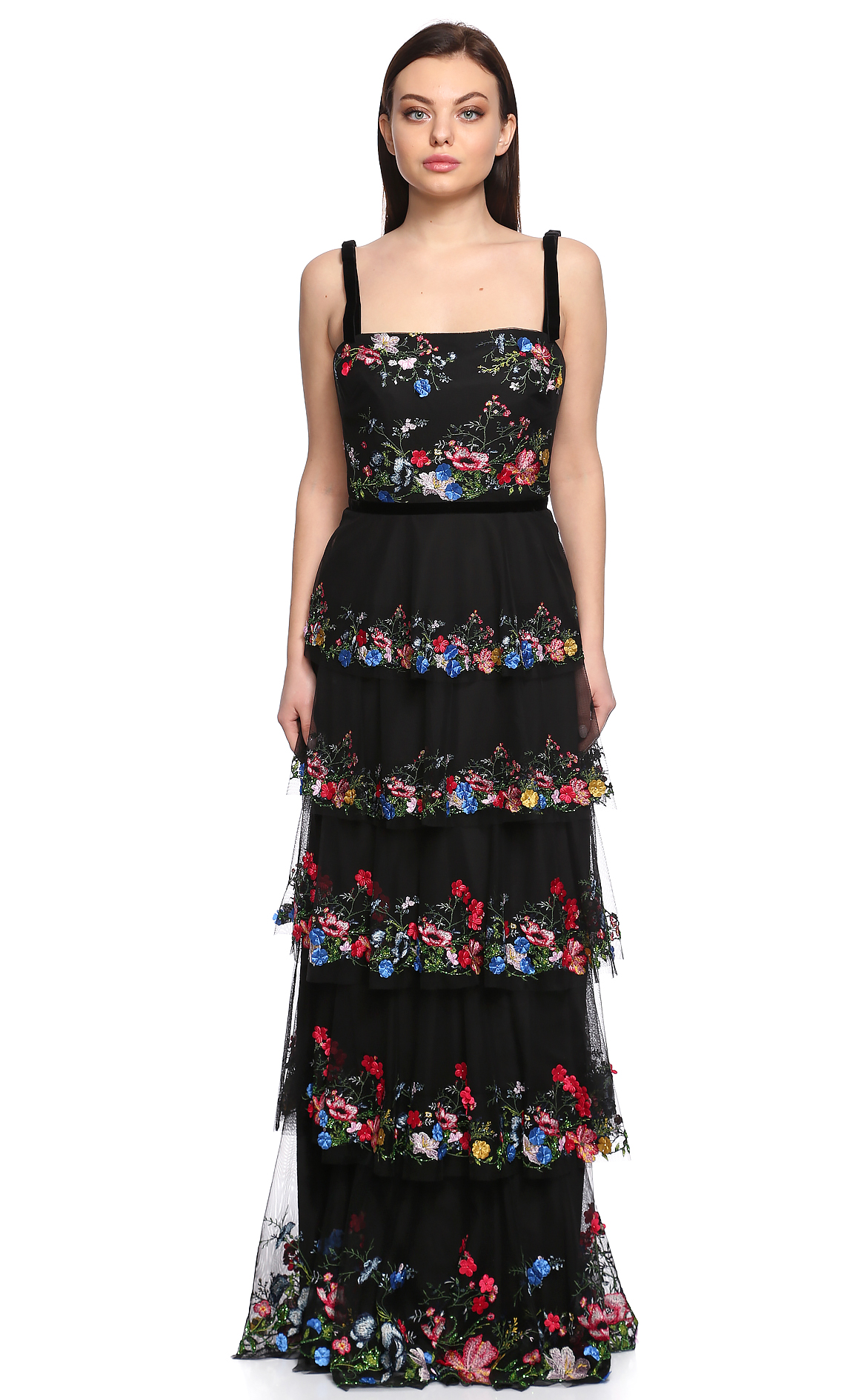 Marchesa Notte-Marchesa Notte Siyah Gece Elbisesi