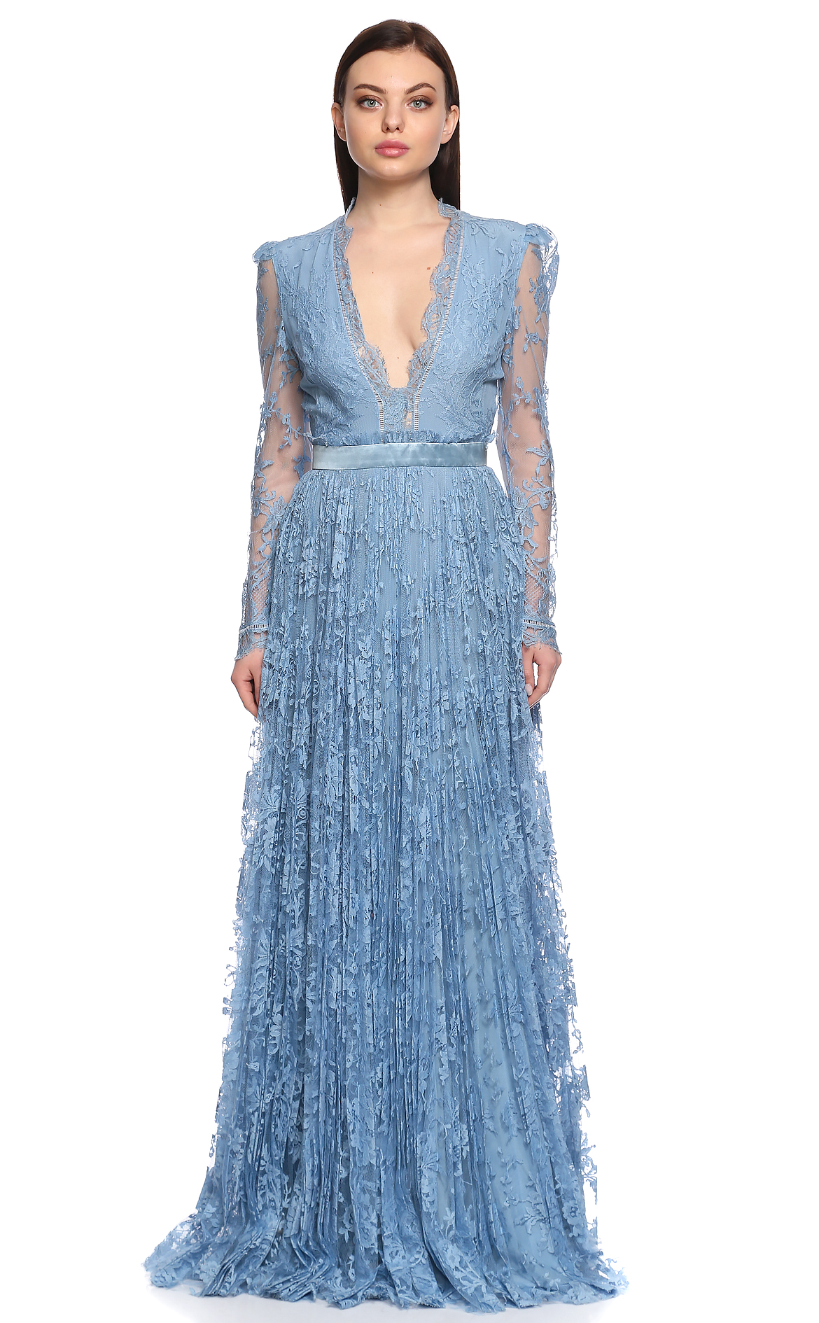 Alexander McQueen-Alexander McQueen Mavi Gece Elbisesi