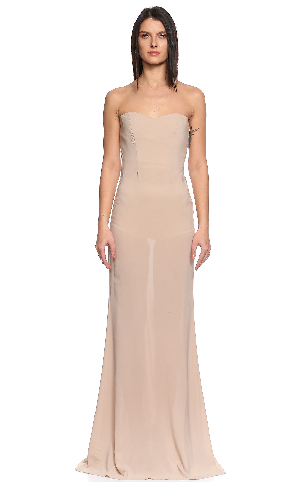 Alberta Ferretti -Alberta Ferretti  Bej Gece Elbisesi