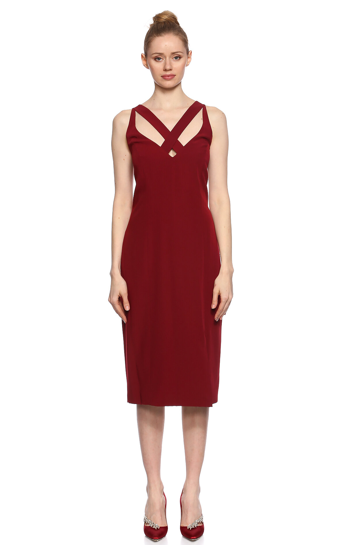 Laundry By Shelli Segal-Laundry By Shelli Segal Bordo Elbise