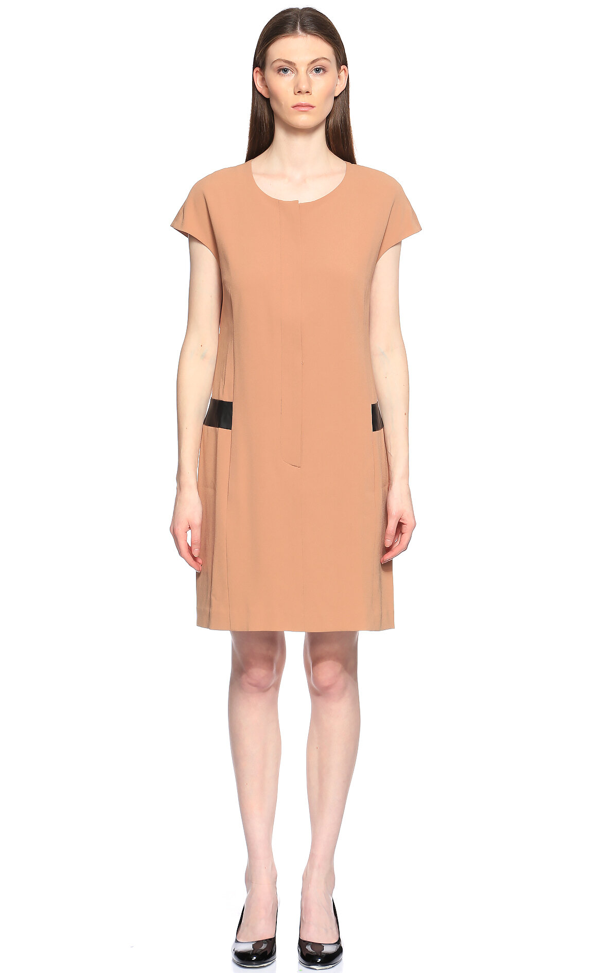 DKNY-DKNY Pudra Rengi Elbise