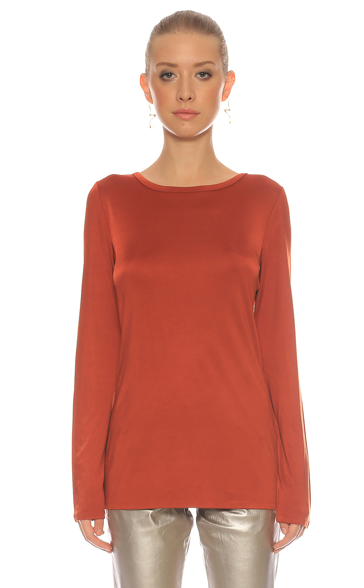 DKNY-DKNY Kiremit Rengi Bluz