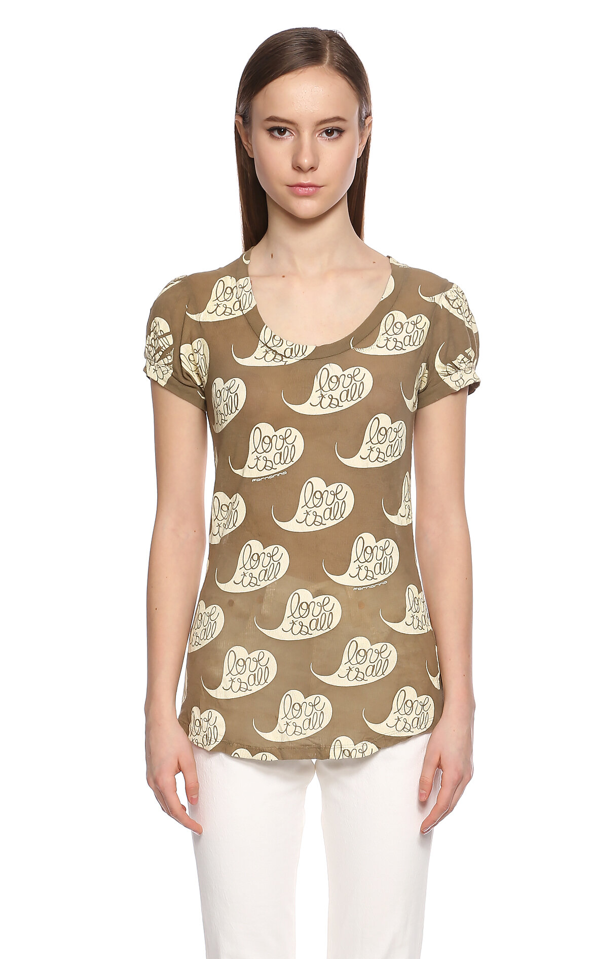 Fornarina Jeans-Fornarina Jeans Haki T-Shirt