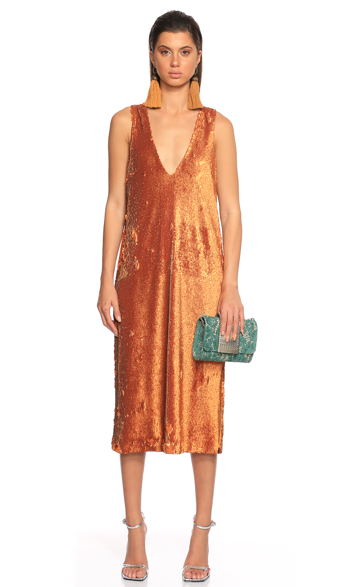 Prabal Gurung-Prabal Gurung Turuncu Elbise