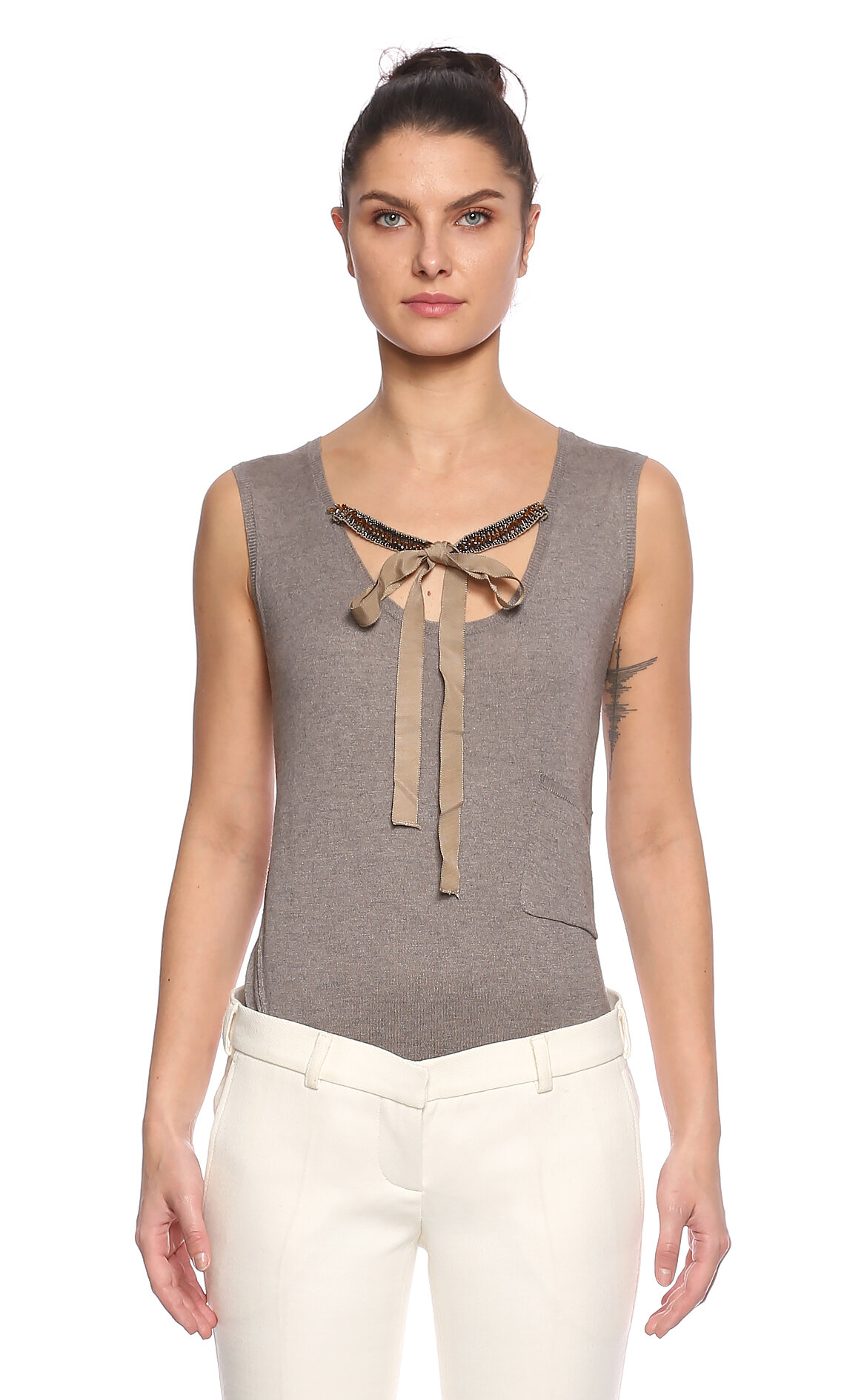 Iceberg-Iceberg Gri Triko