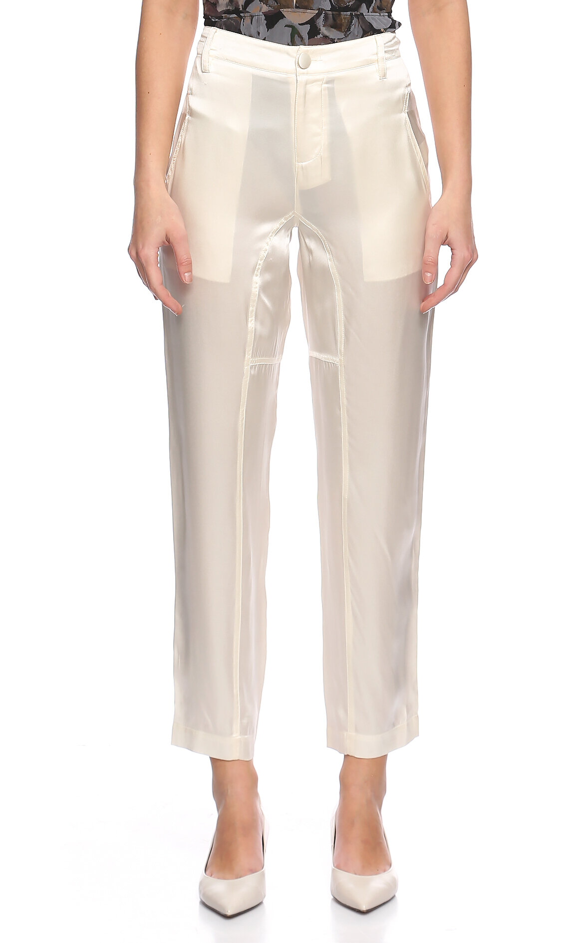 Blumarine-Blumarine Ekru Pantolon
