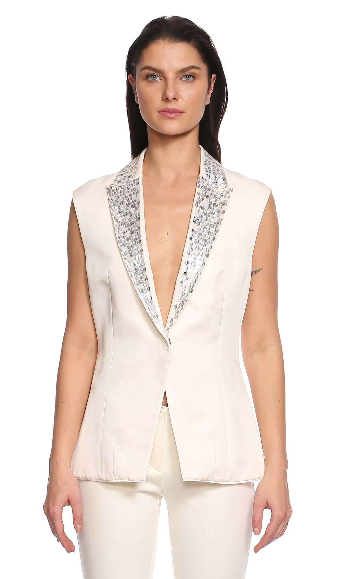 Costume National-Costume National Beyaz Yelek