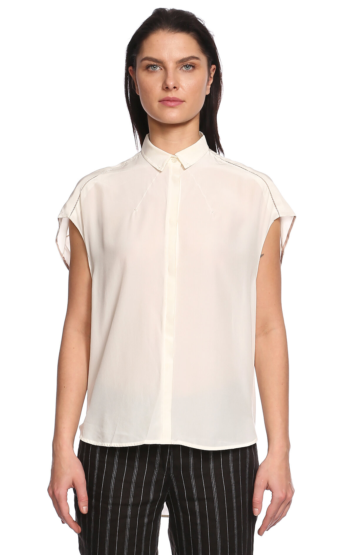 Costume National-Costume National Beyaz Bluz