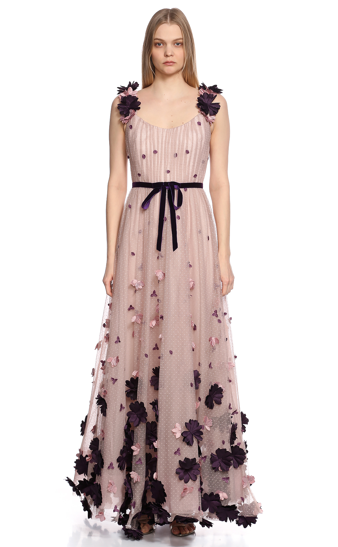 Marchesa Notte-Marchesa Notte Lila Gece Elbisesi