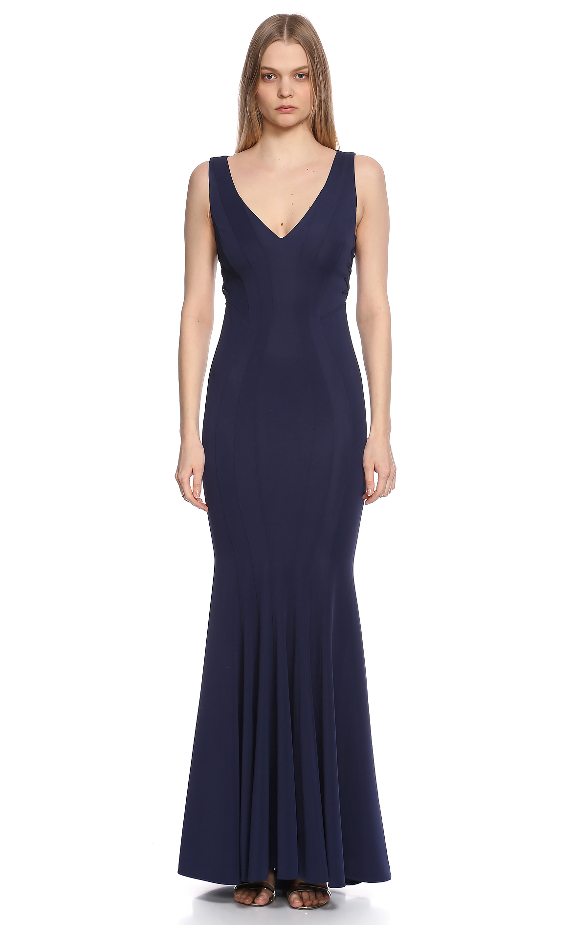 Zac Zac Posen-Zac Zac Posen Lacivert Gece Elbisesi