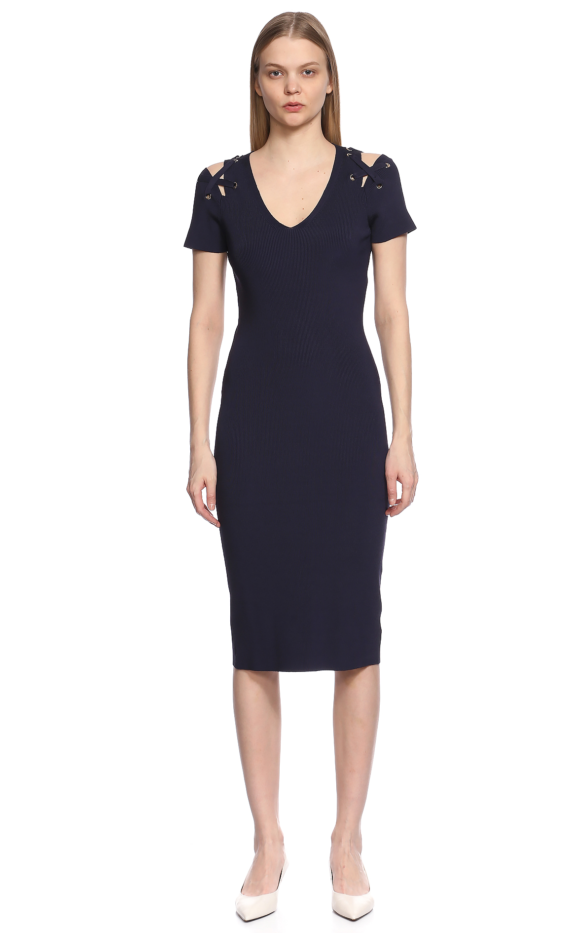 MICHAEL Michael Kors-MICHAEL Michael Kors Lacivert Elbise