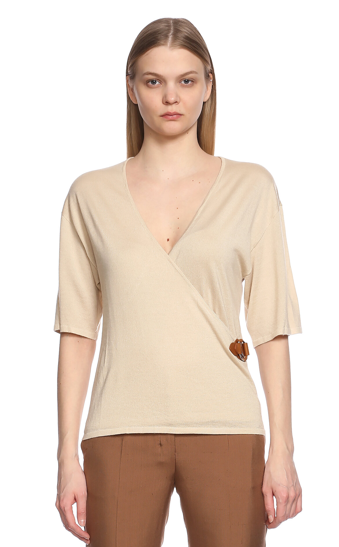 Ralph Lauren Black Label-Ralph Lauren Black Label Krem Rengi Bluz